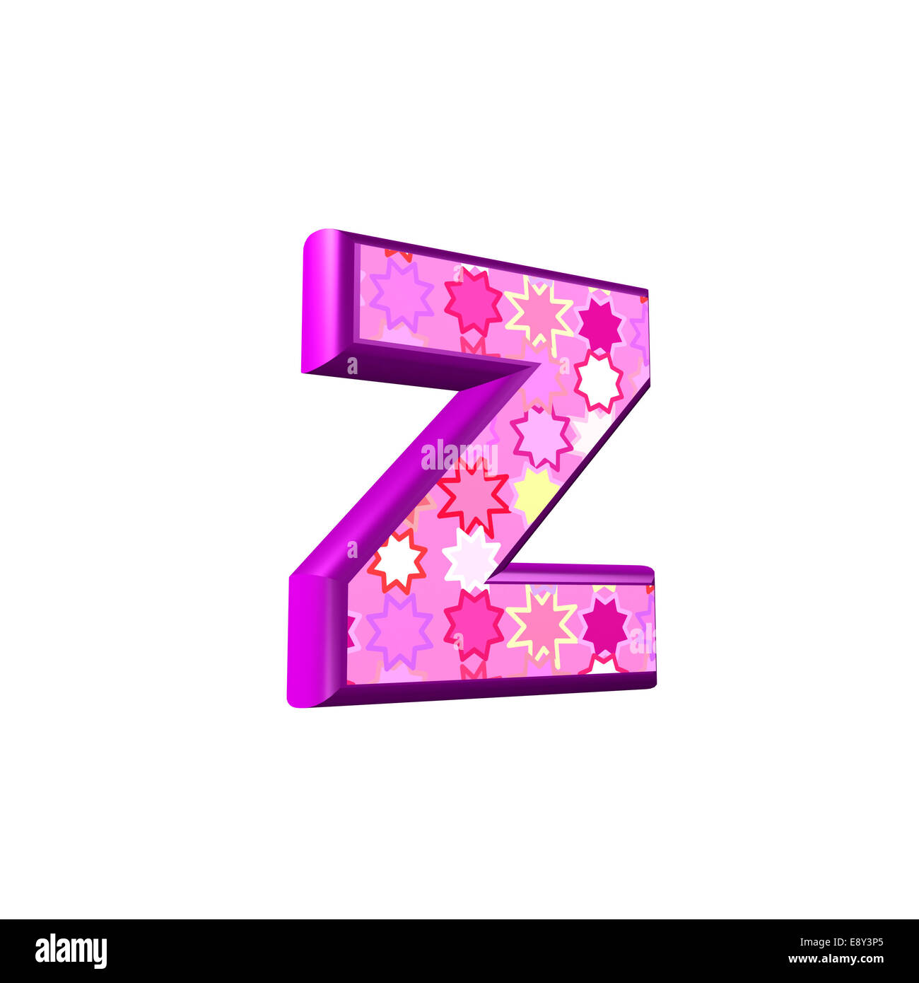 3d pink letter isolated on a white background Stock Photo - Alamy