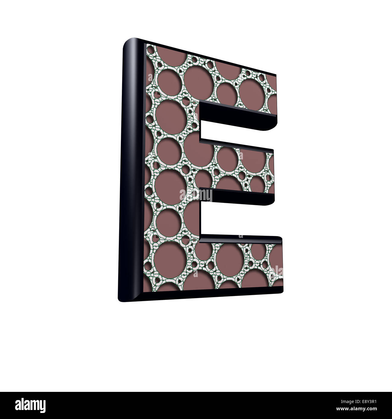 3d letter with abstract texture - E Stock Photo - Alamy