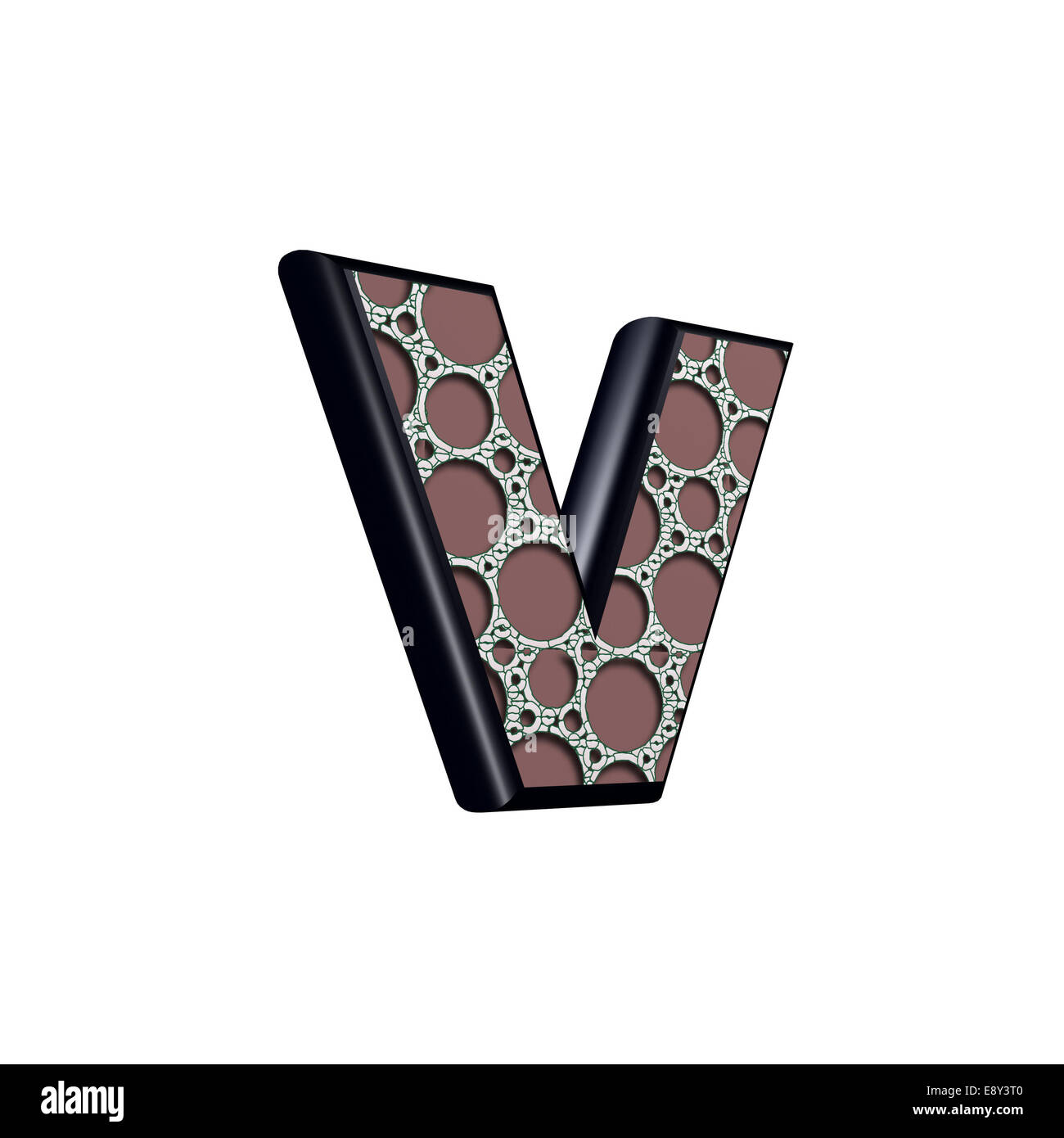3d letter with abstract texture - v Stock Photo - Alamy