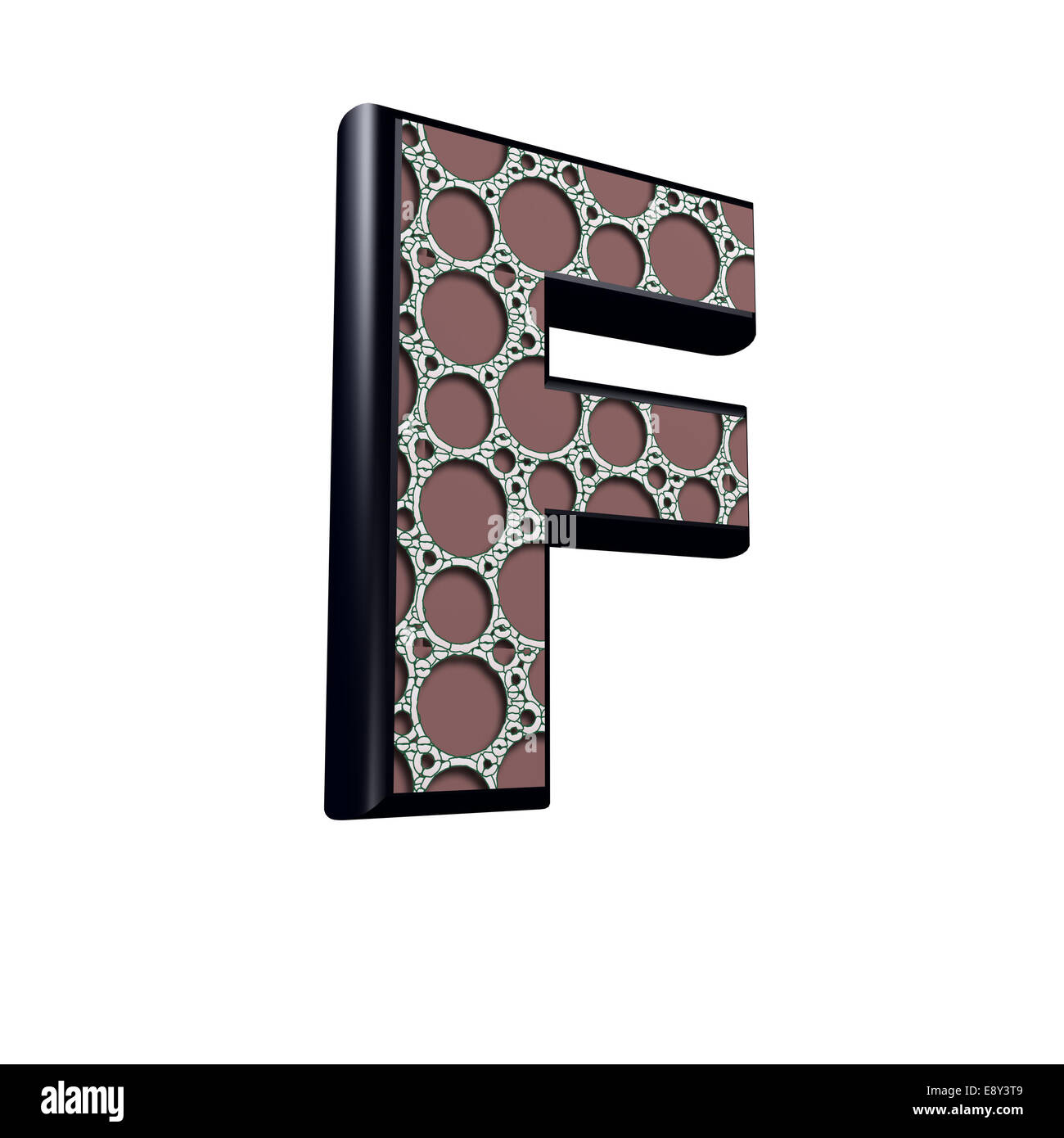 3d letter with abstract texture - F Stock Photo - Alamy