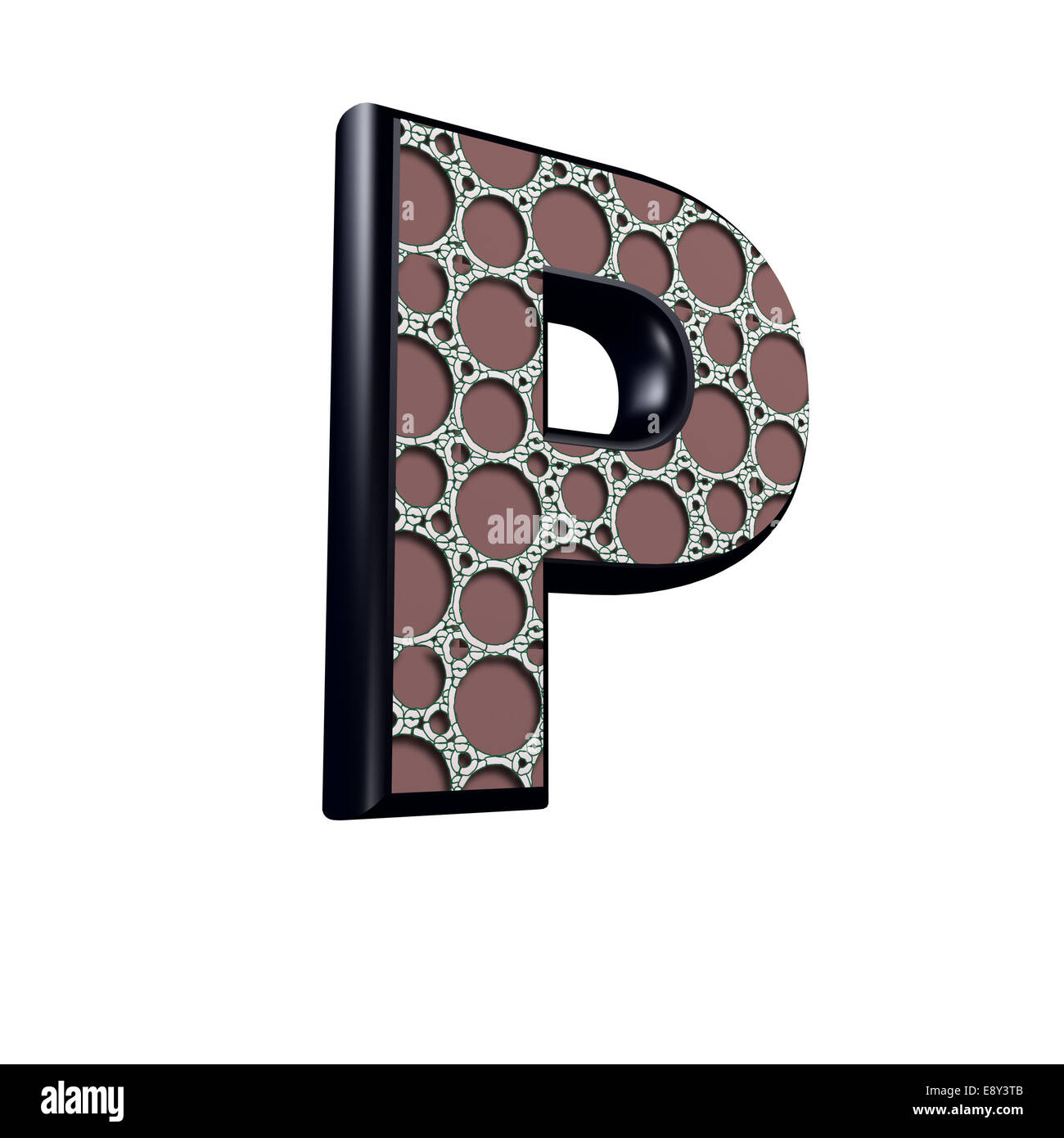 3d letter with abstract texture - P Stock Photo - Alamy