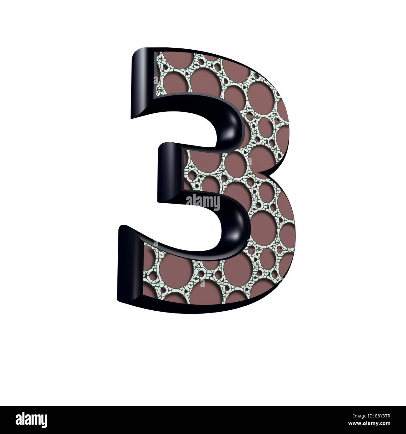 3d digit with abstract texture - 3 Stock Photo - Alamy
