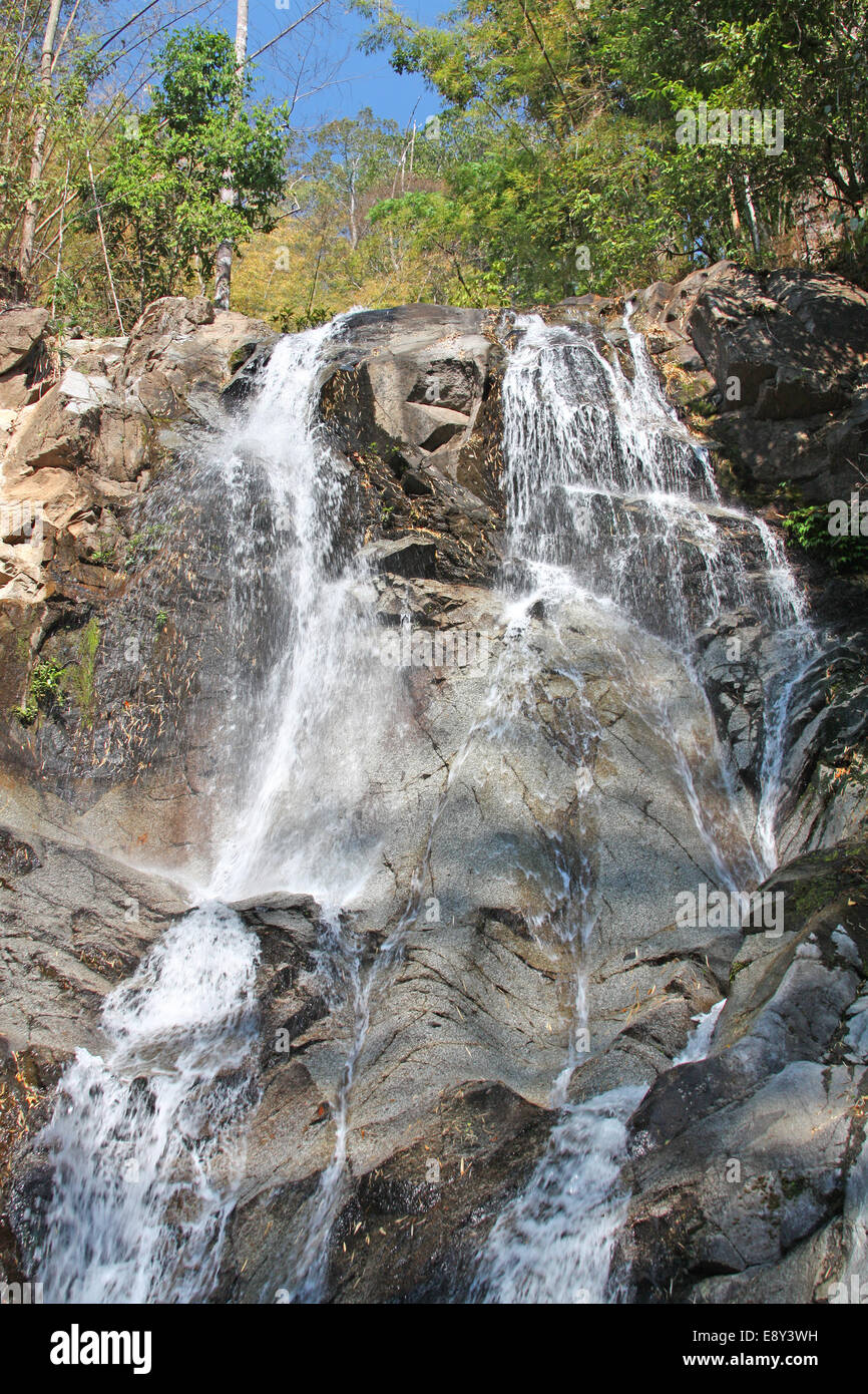 Waterfall in the jungle in Koh Chang island Stock Photo - Alamy