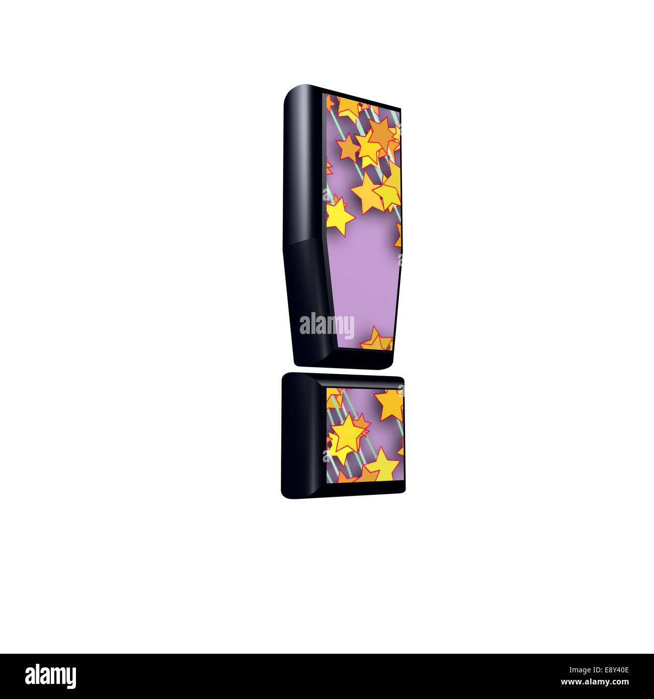 3d sign with decorative star texture - exclamation point Stock Photo ...