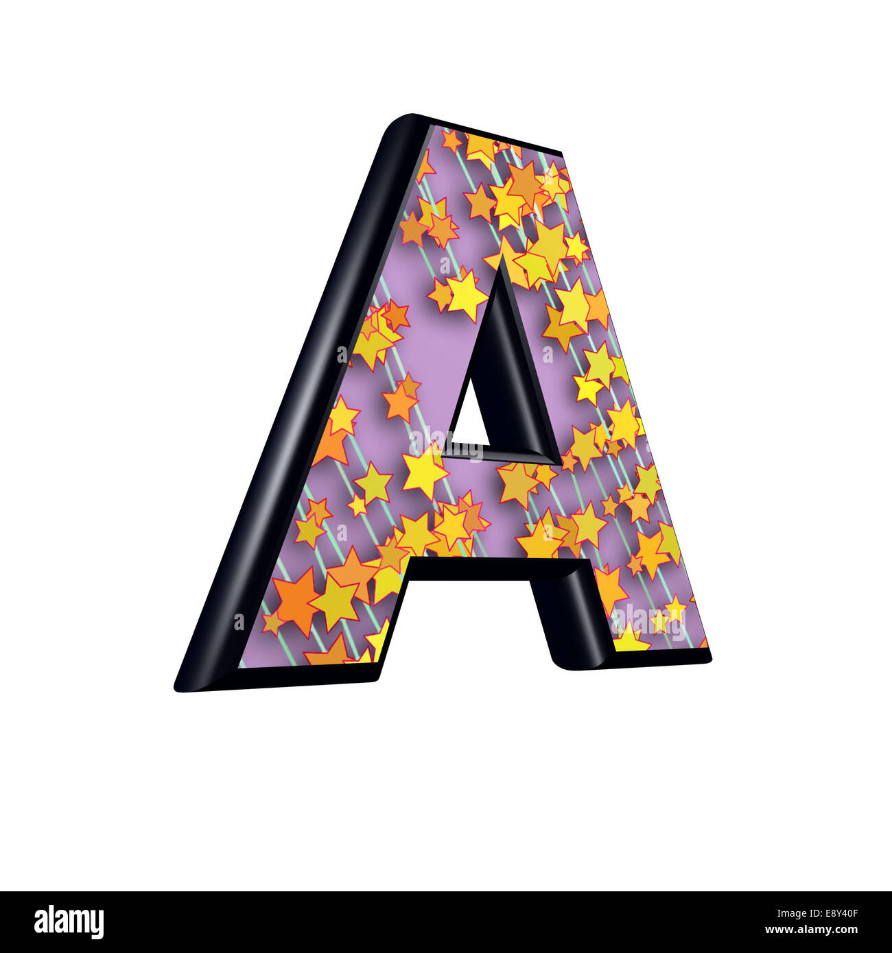 3d letter with decorative star texture - a Stock Photo - Alamy