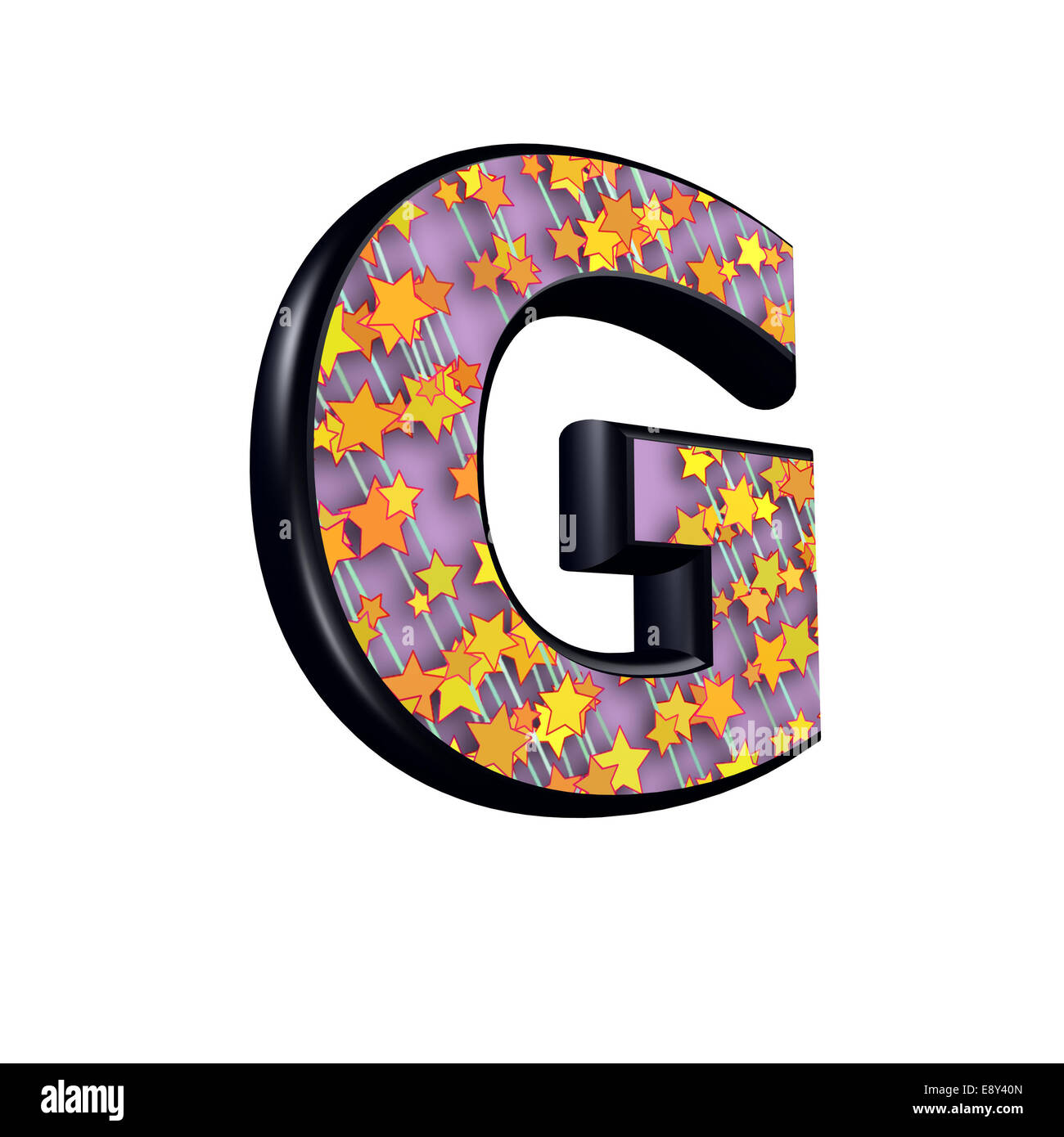 3d letter with decorative star texture - g Stock Photo - Alamy