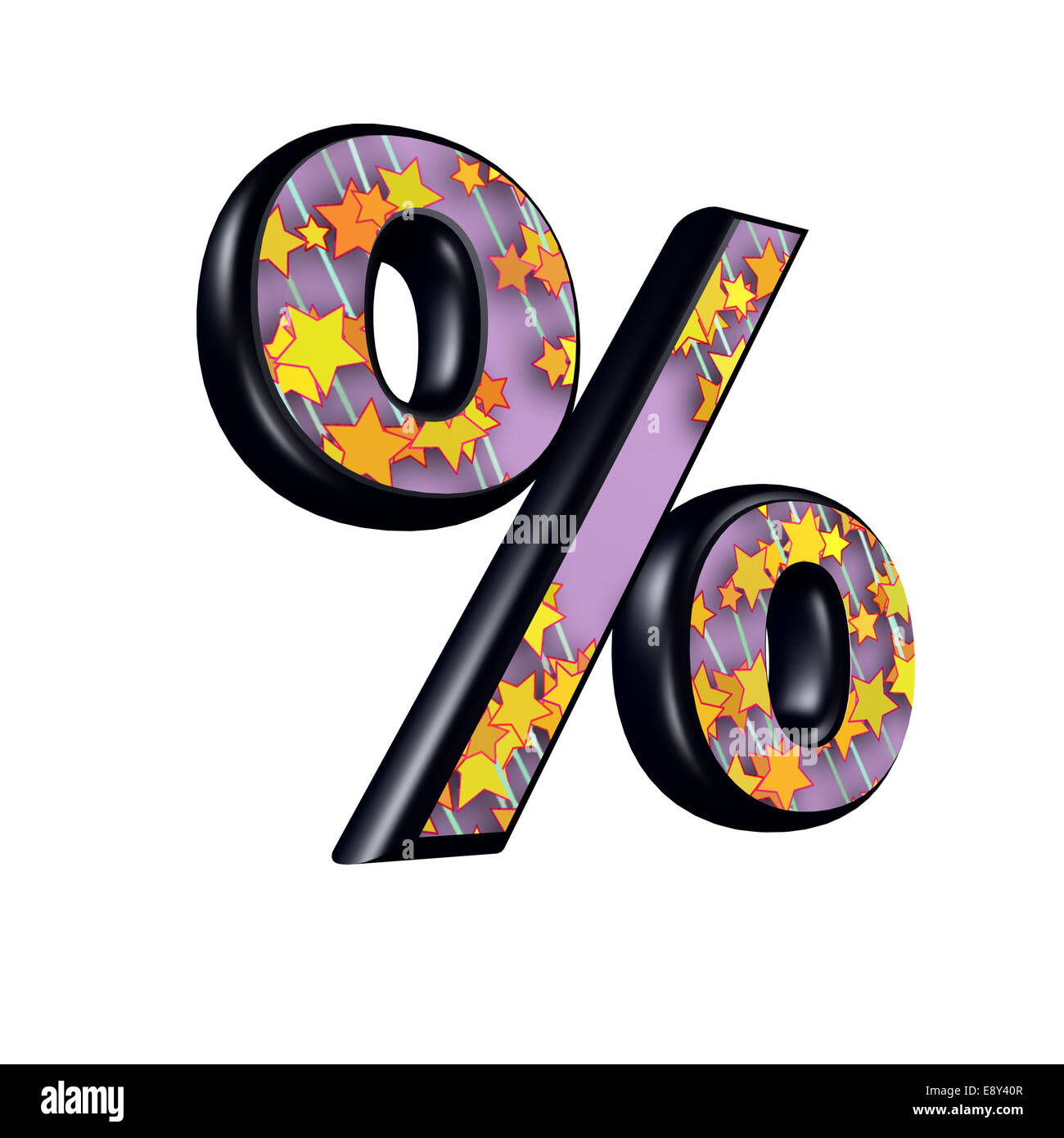 3d sign with decorative star texture - percent Stock Photo - Alamy