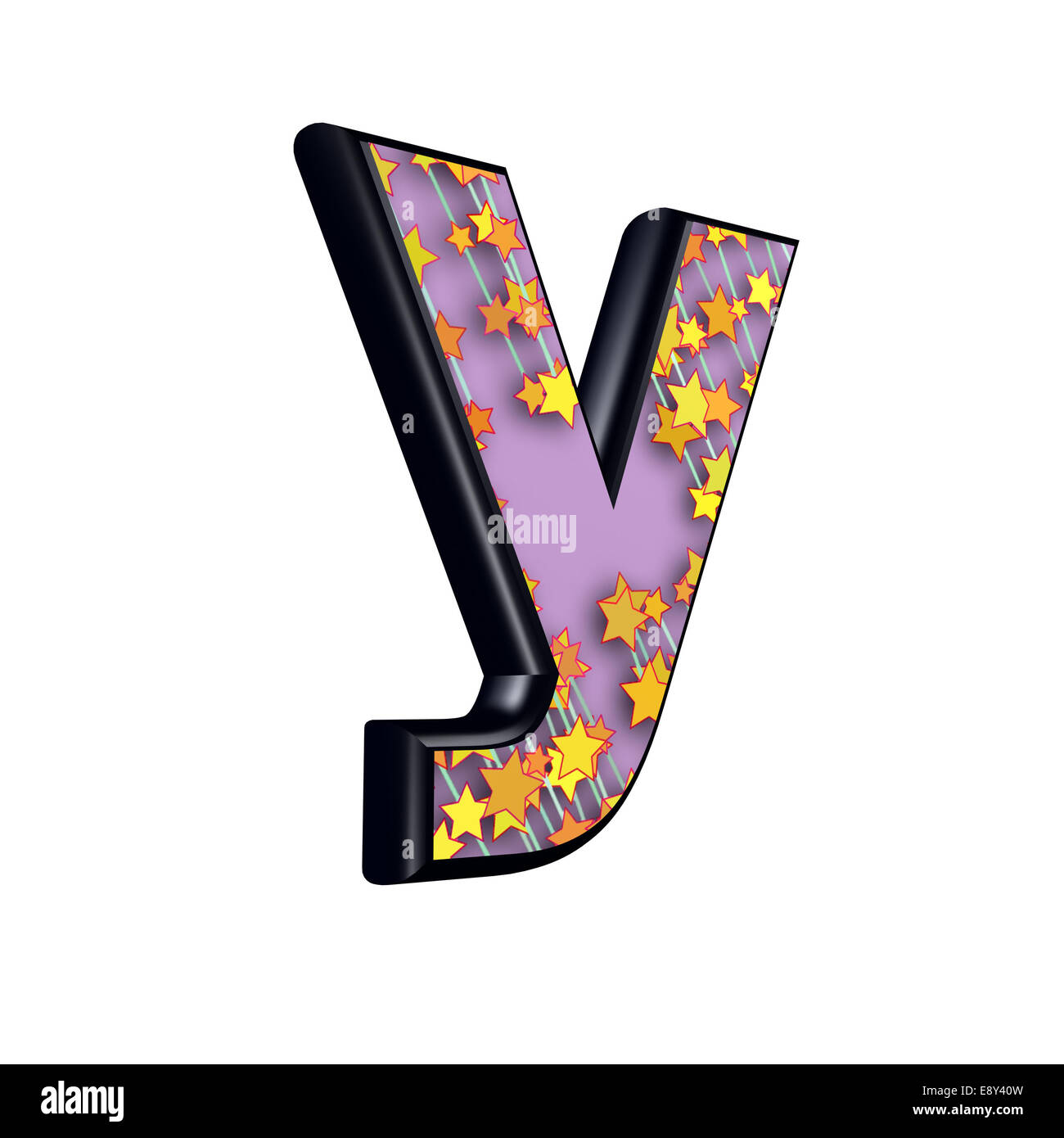 3d letter with decorative star texture - y Stock Photo - Alamy