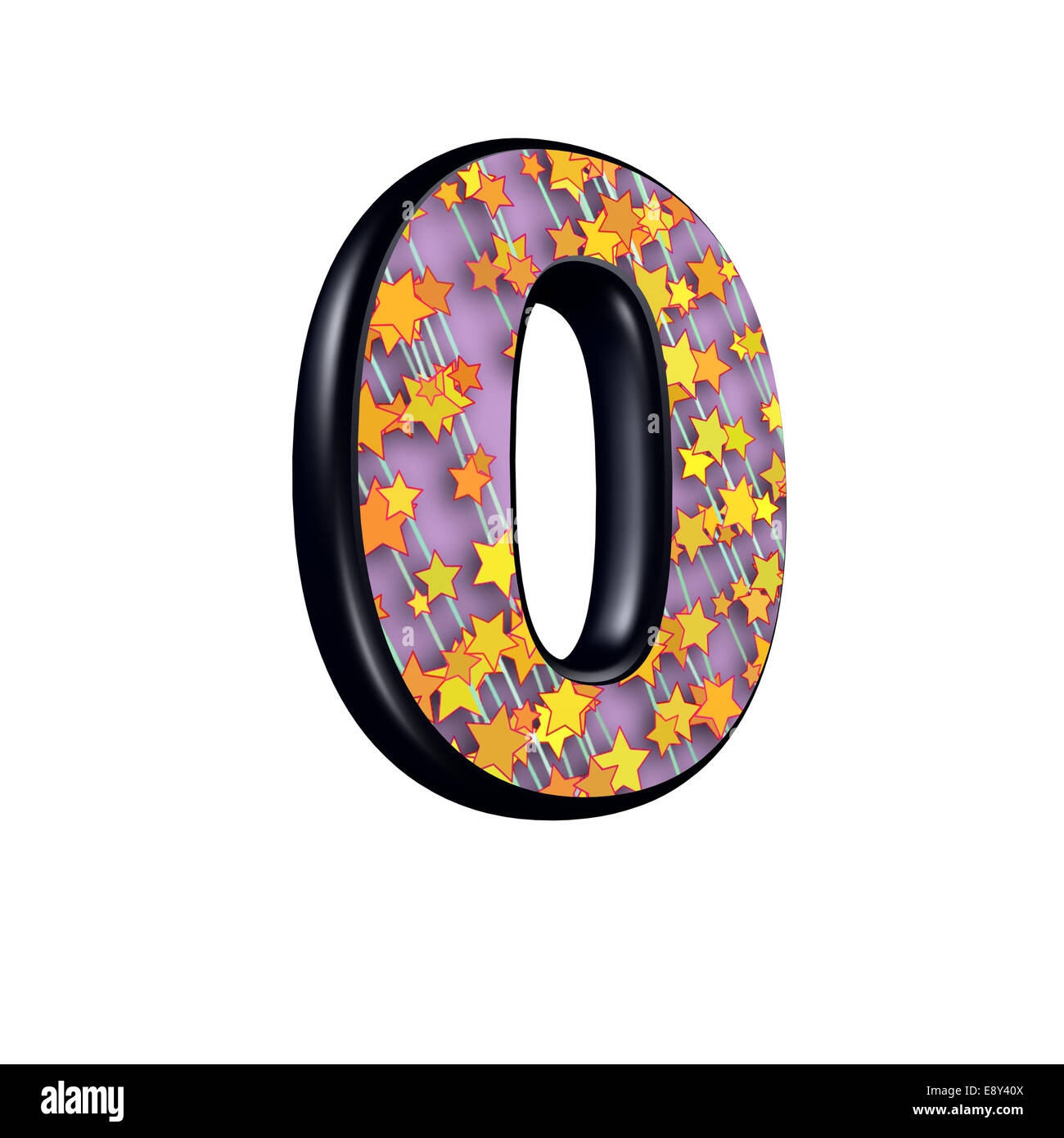 3d digit with decorative star texture - 0 Stock Photo - Alamy
