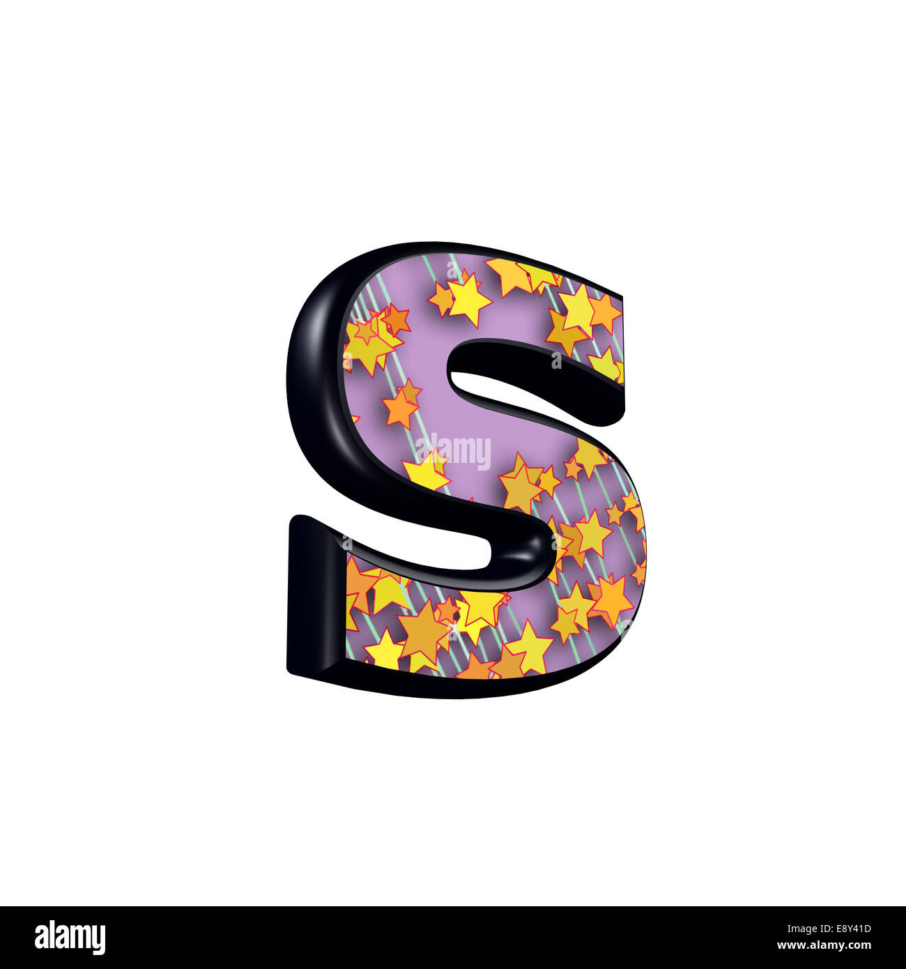 3d letter with decorative star texture - s Stock Photo - Alamy