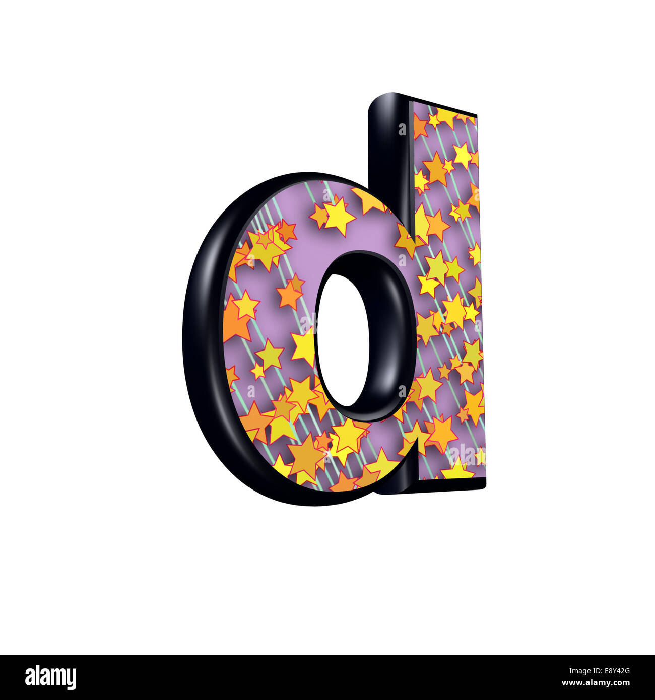 3d letter with decorative star texture - d Stock Photo - Alamy