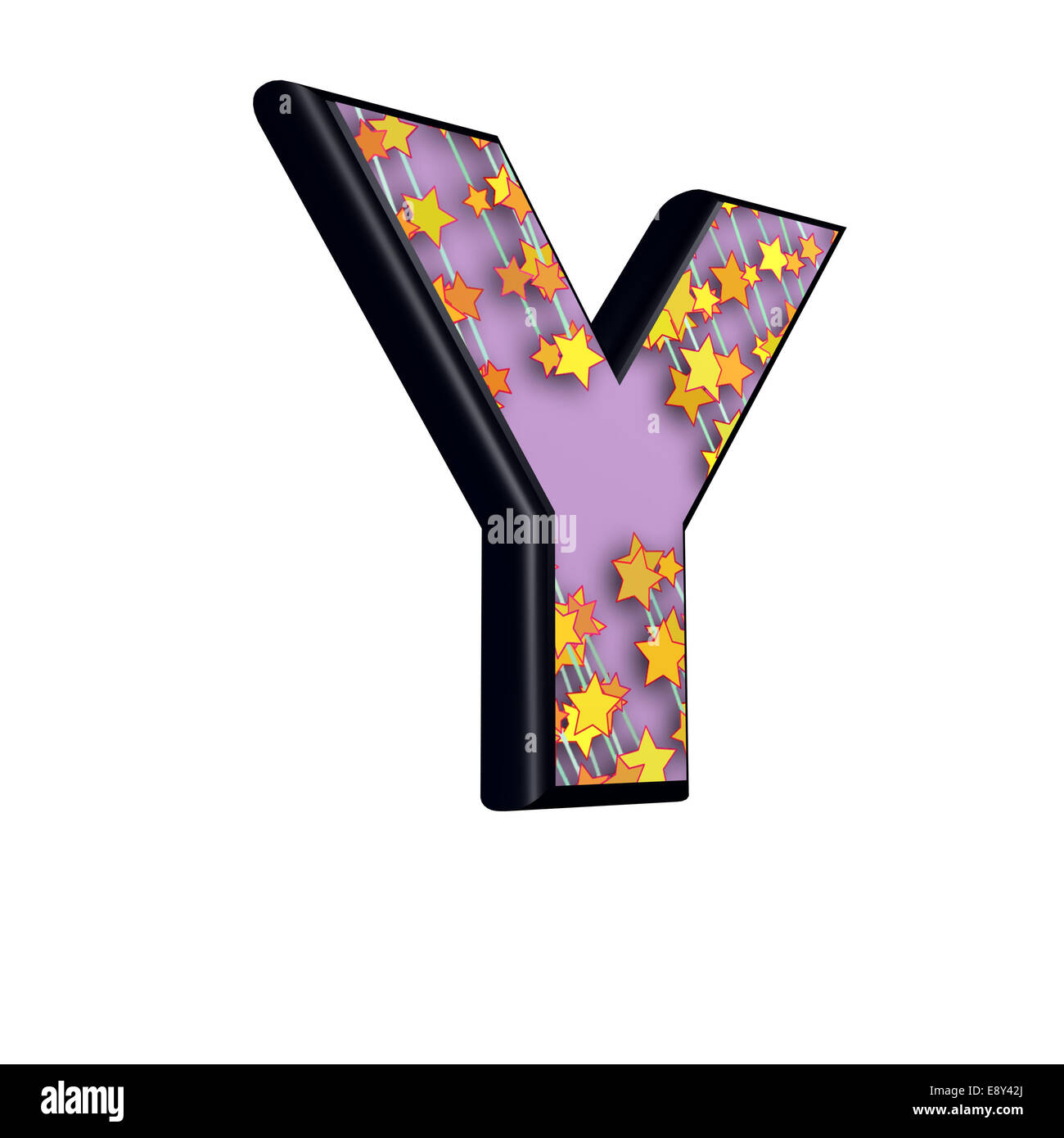 3d letter with decorative star texture - y Stock Photo - Alamy