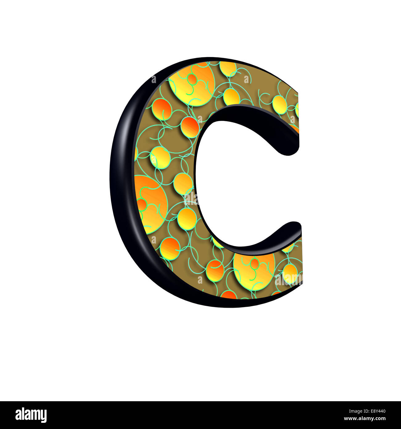 3d letter with decorative texture - C Stock Photo - Alamy