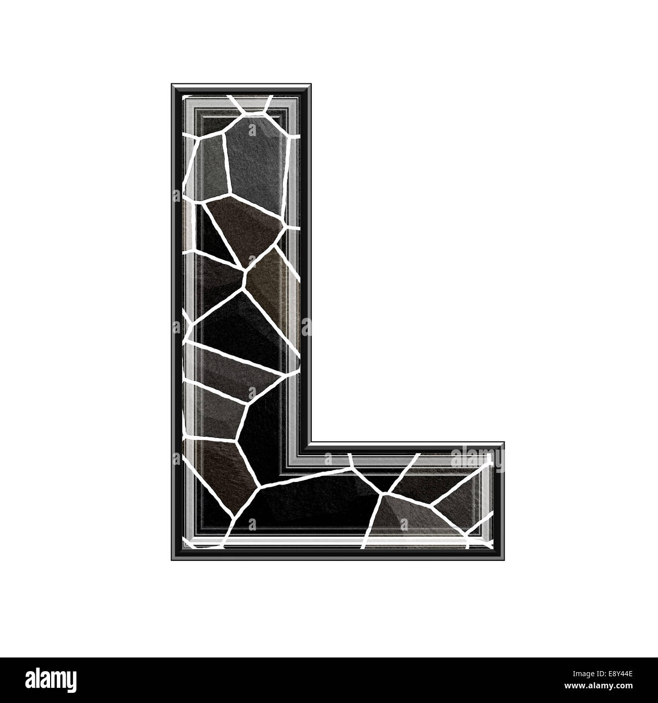 Abstract 3d letter with stone wall texture - L Stock Photo - Alamy