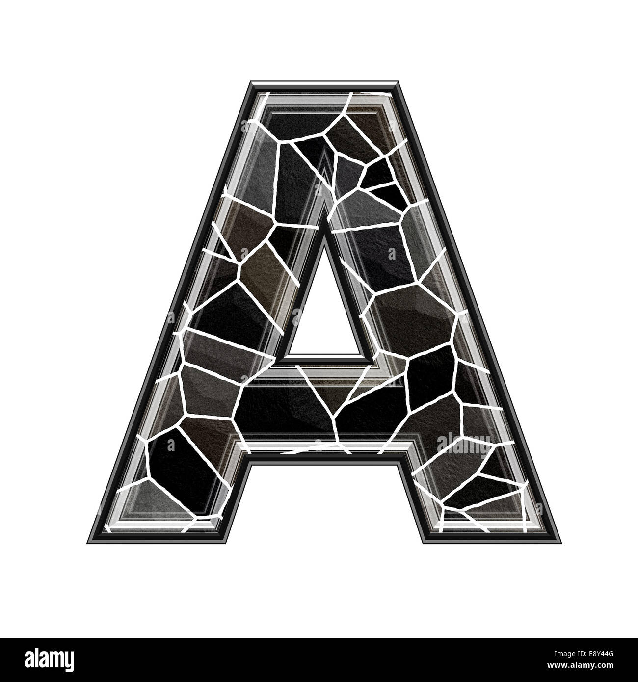 Abstract 3d letter with stone wall texture - A Stock Photo - Alamy