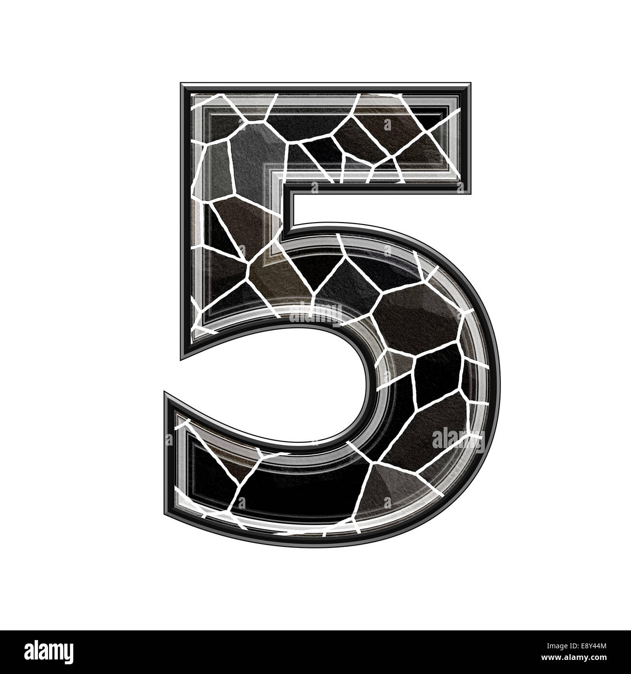 Abstract 3d digit with stone wall texture - 5 Stock Photo - Alamy
