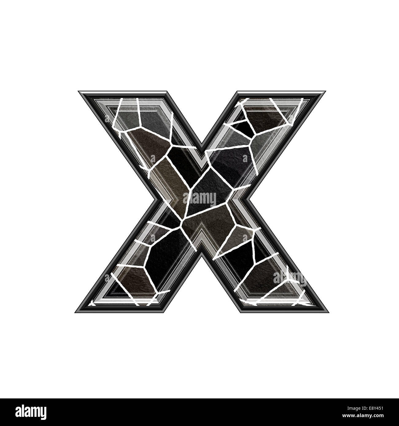 Abstract 3d letter with stone wall texture - X Stock Photo - Alamy