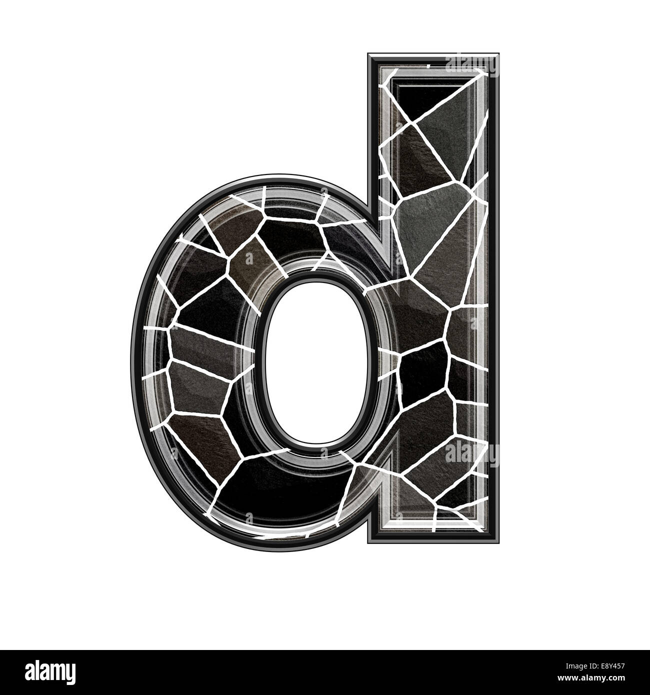 Abstract 3d letter with stone wall texture - D Stock Photo - Alamy