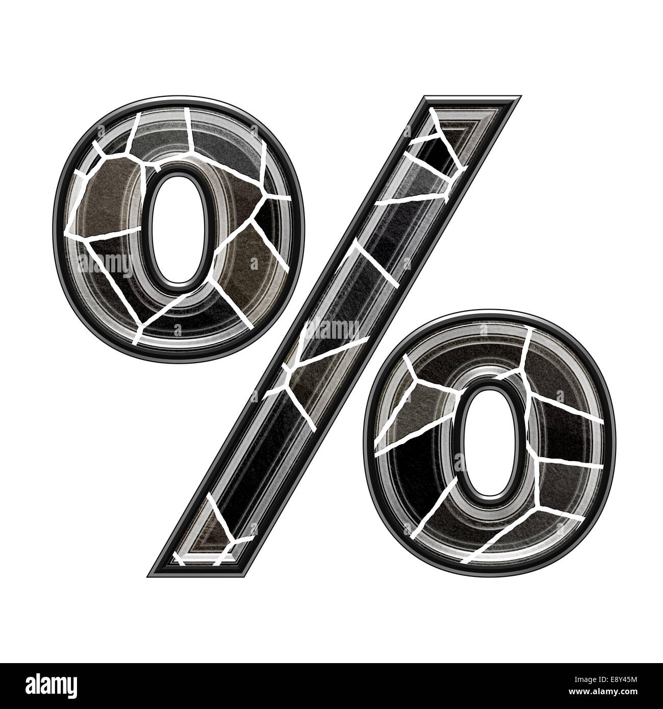 Abstract 3d sign with stone wall texture - percent Stock Photo - Alamy