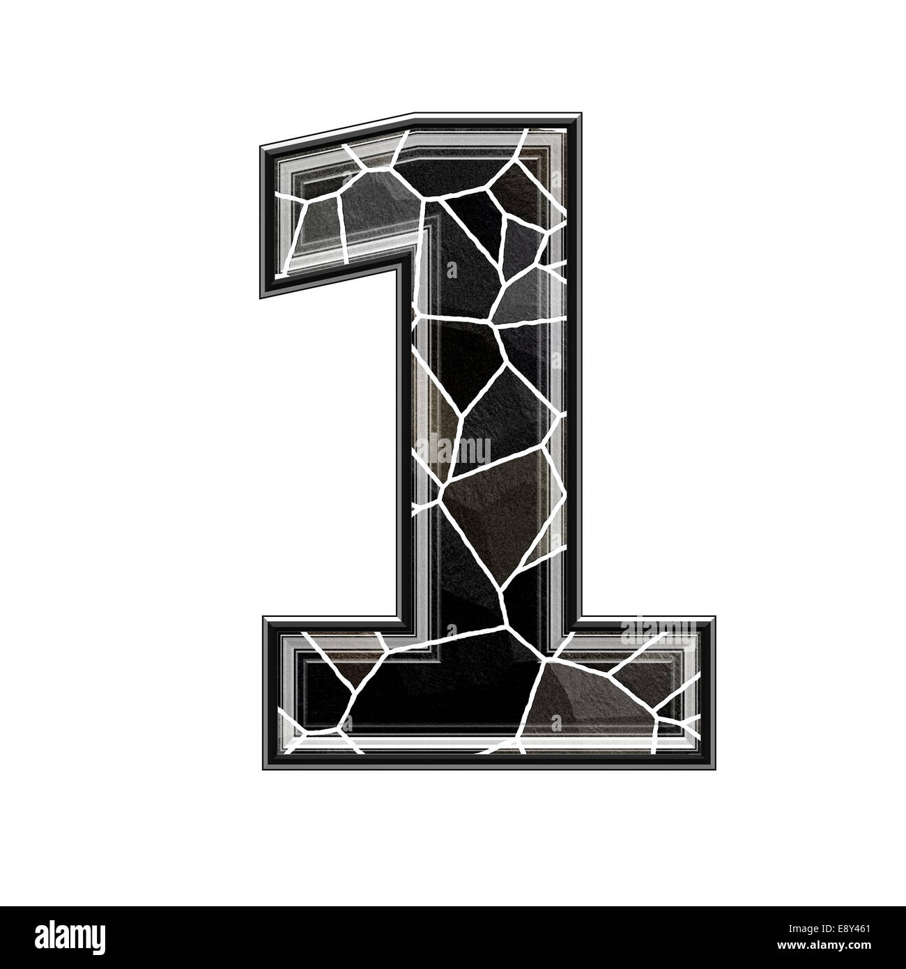 Abstract 3d digit with stone wall texture - 1 Stock Photo - Alamy