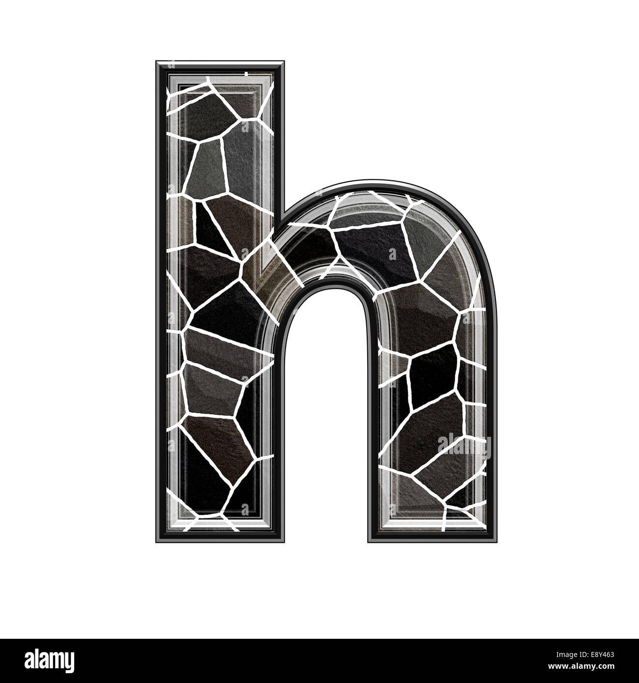 Abstract 3d letter with stone wall texture - H Stock Photo - Alamy