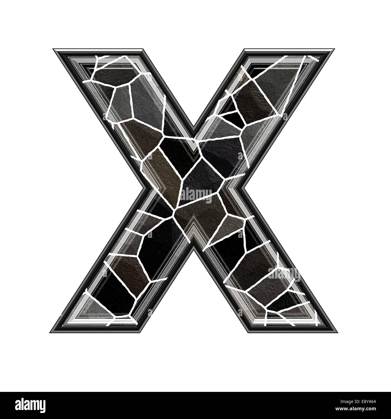 Abstract 3d letter with stone wall texture - X Stock Photo - Alamy