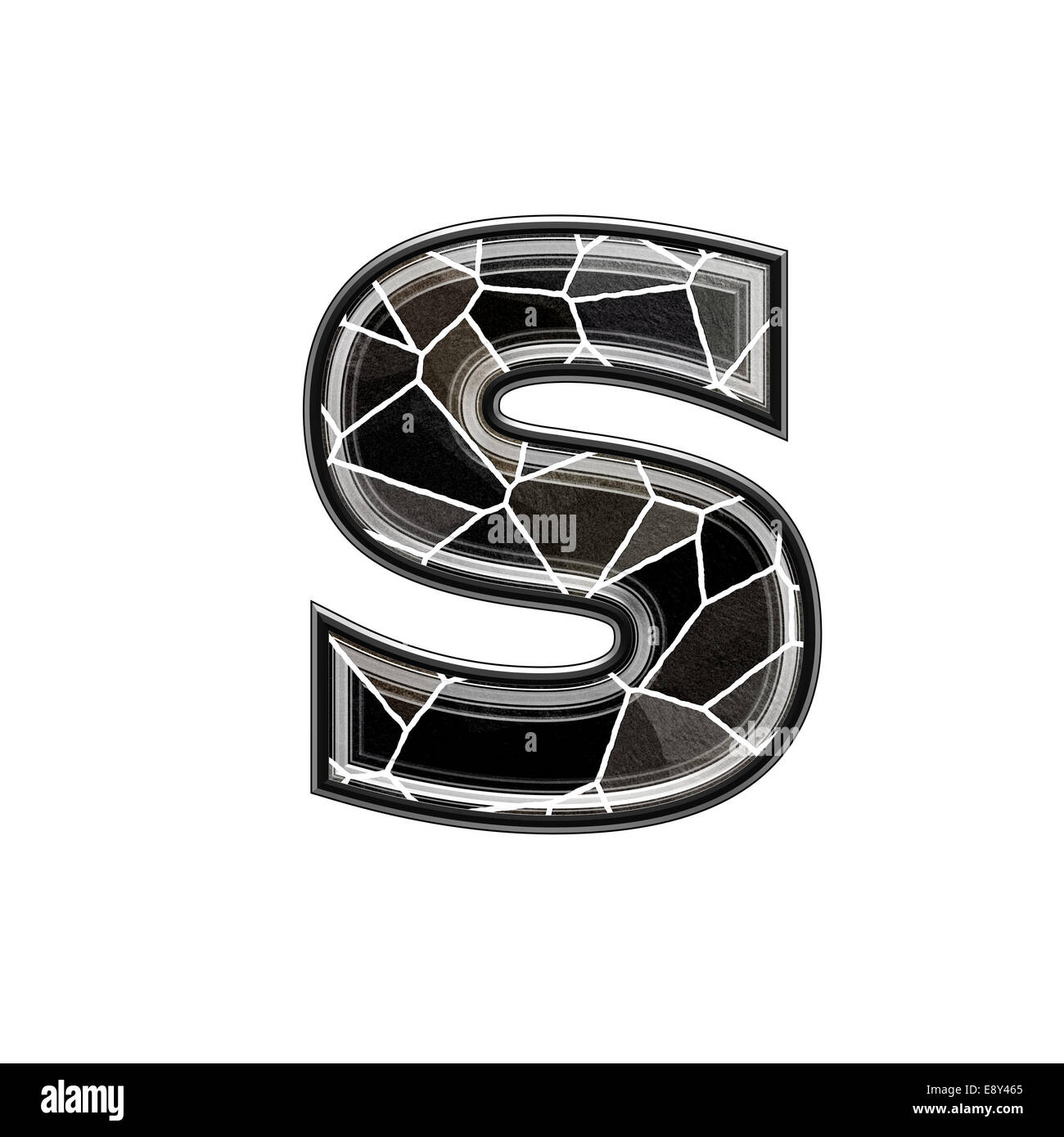 Abstract 3d letter with stone wall texture - S Stock Photo - Alamy