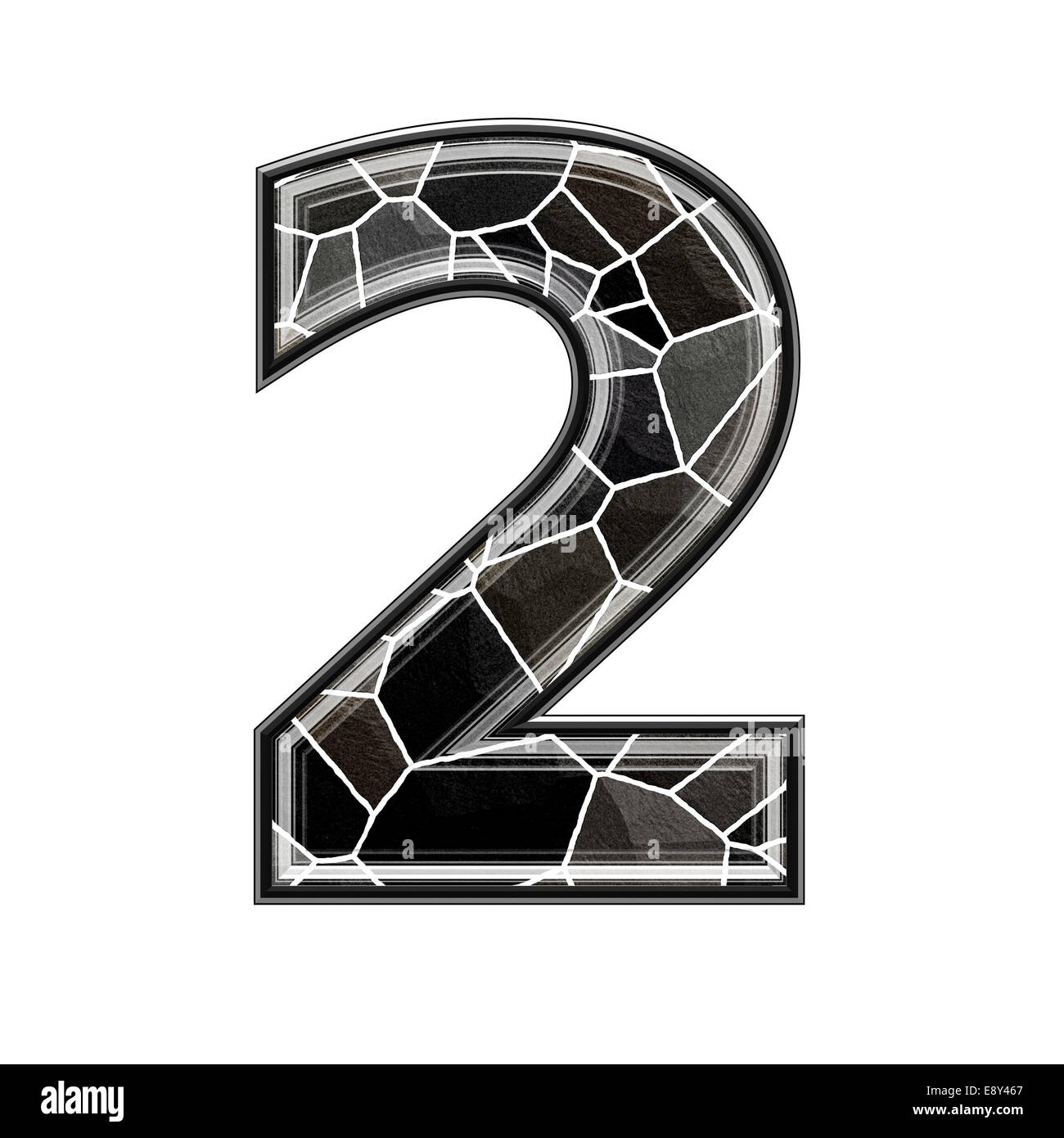 Abstract 3d digit with stone wall texture - 2 Stock Photo - Alamy