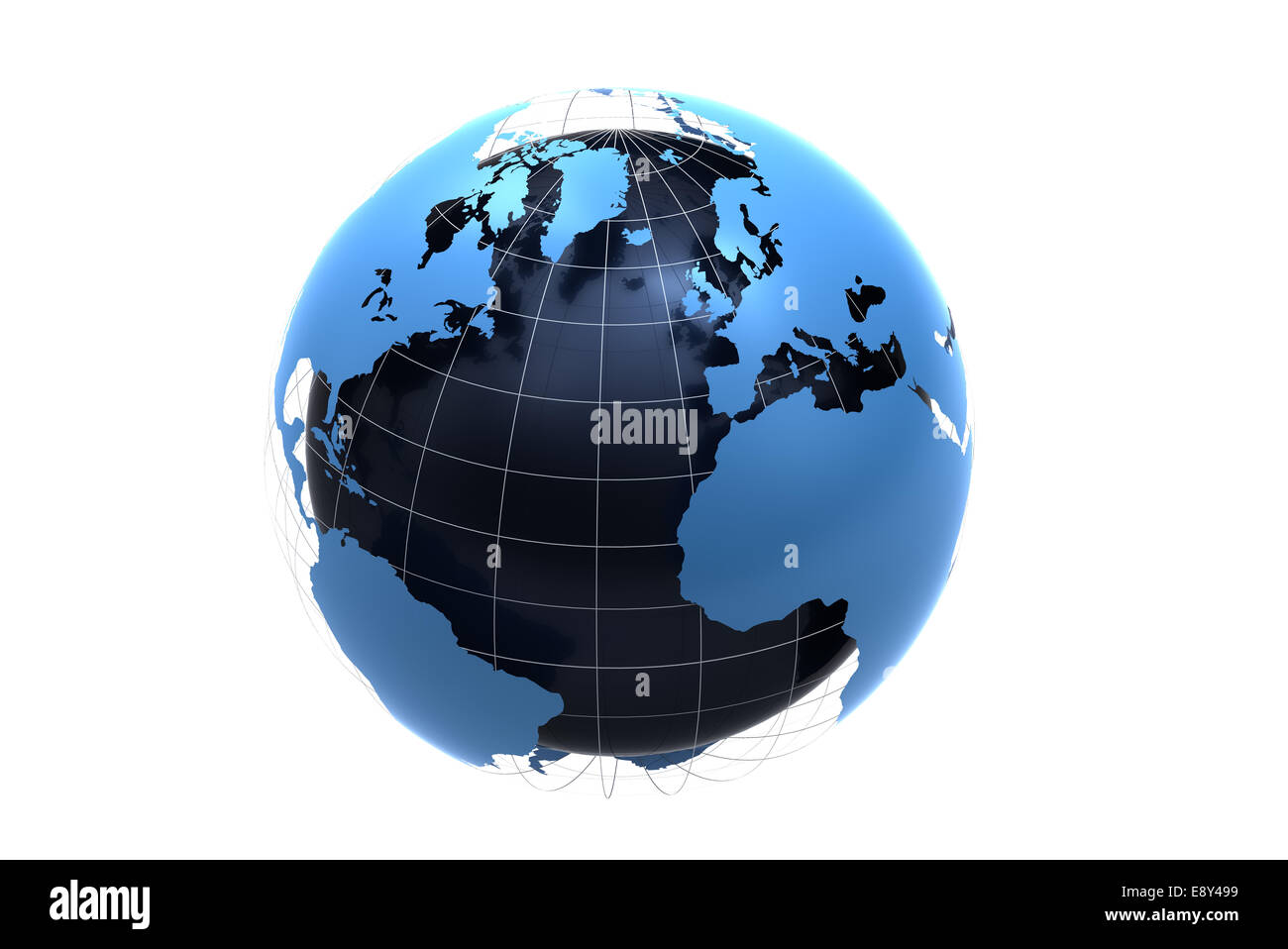 Blue world globe on Cut Out Stock Images & Pictures - Alamy
