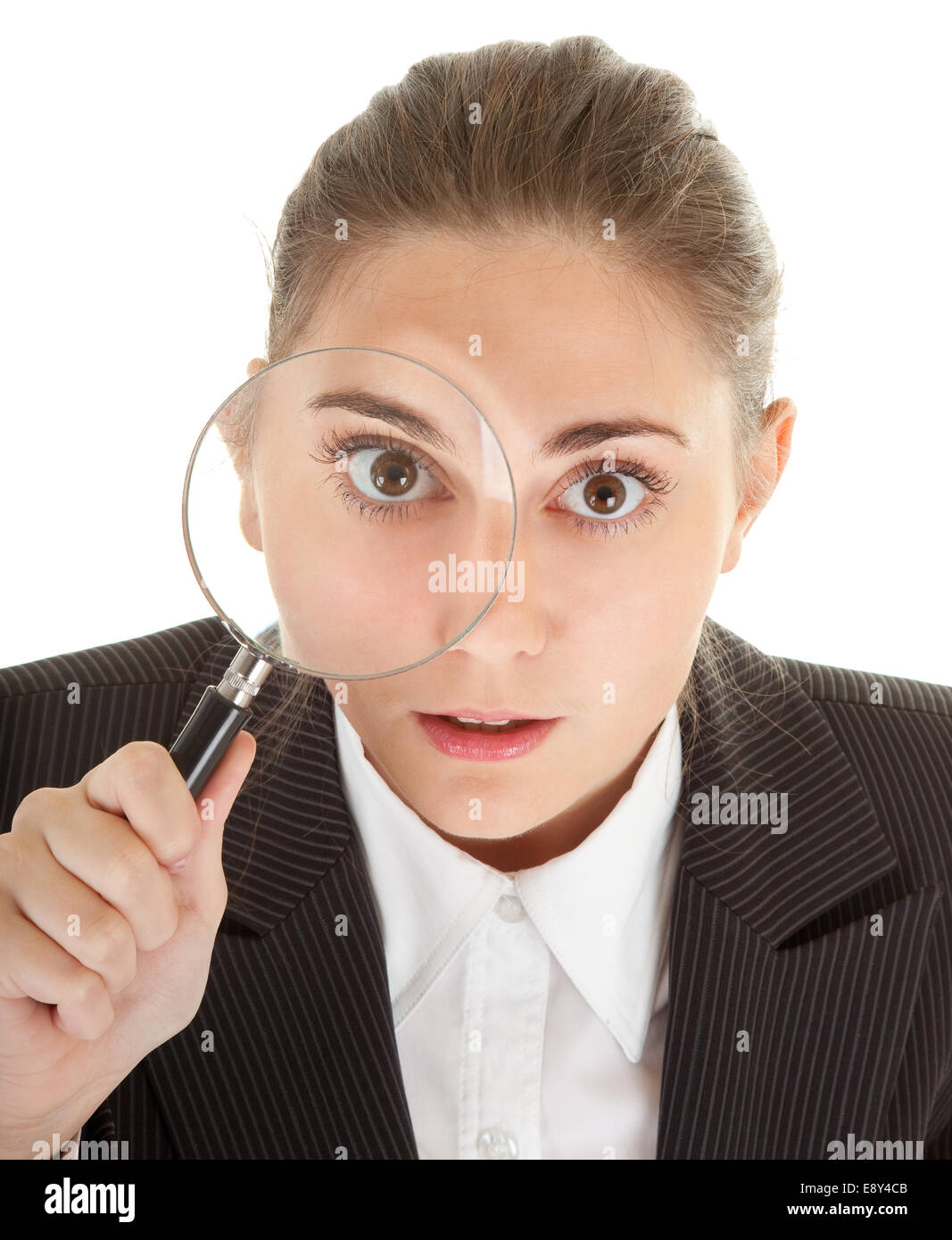 Magnifier woman hi-res stock photography and images - Alamy