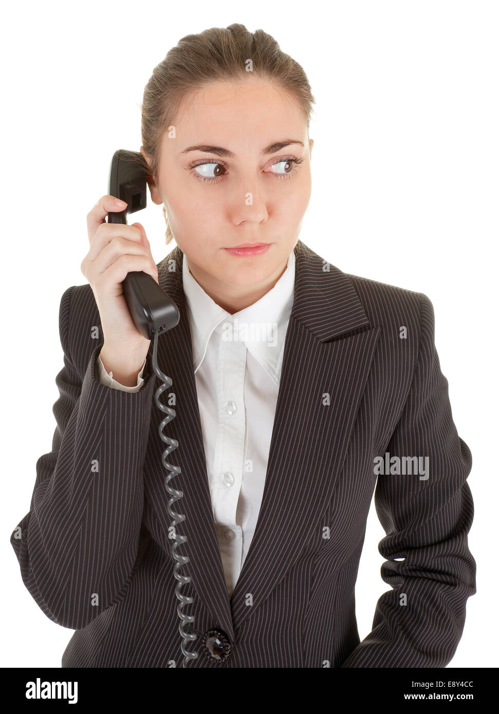 emotional woman with a telephone Stock Photo - Alamy
