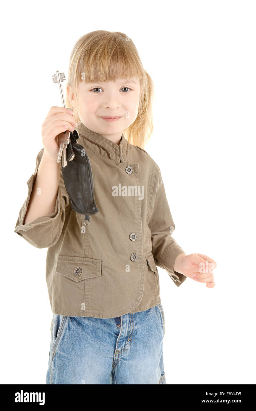 baby girl with key Stock Photo - Alamy