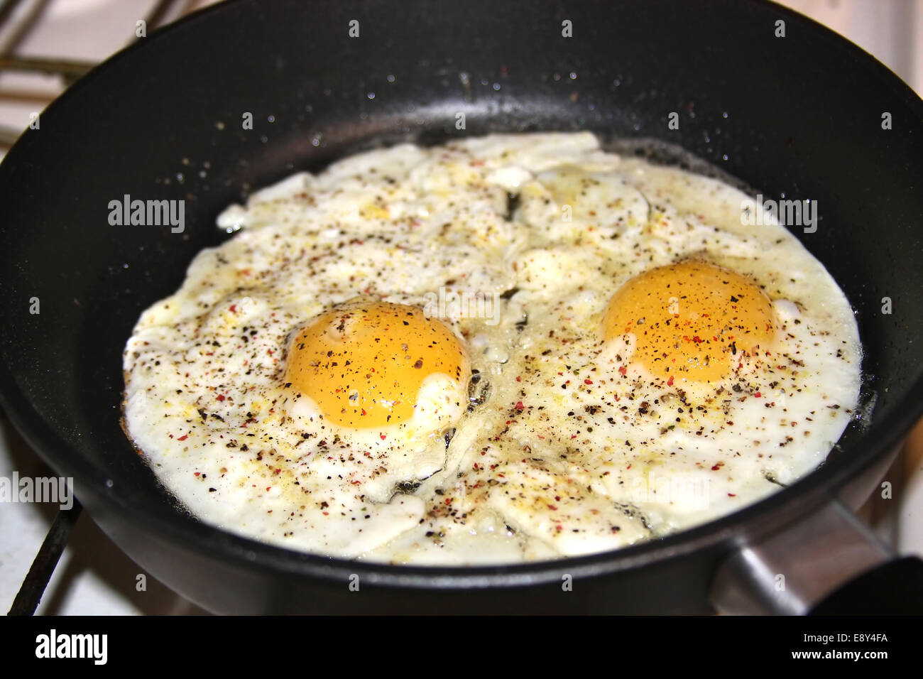 Fried two eggs in hi-res stock photography and images - Alamy