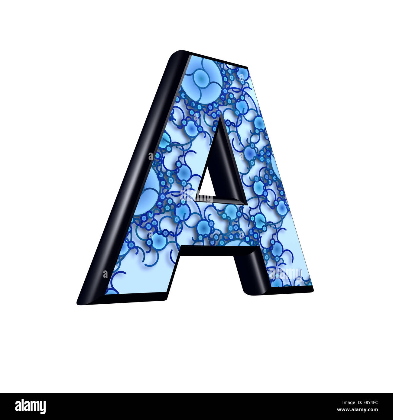 3d letter with decorative blue texture - a Stock Photo - Alamy