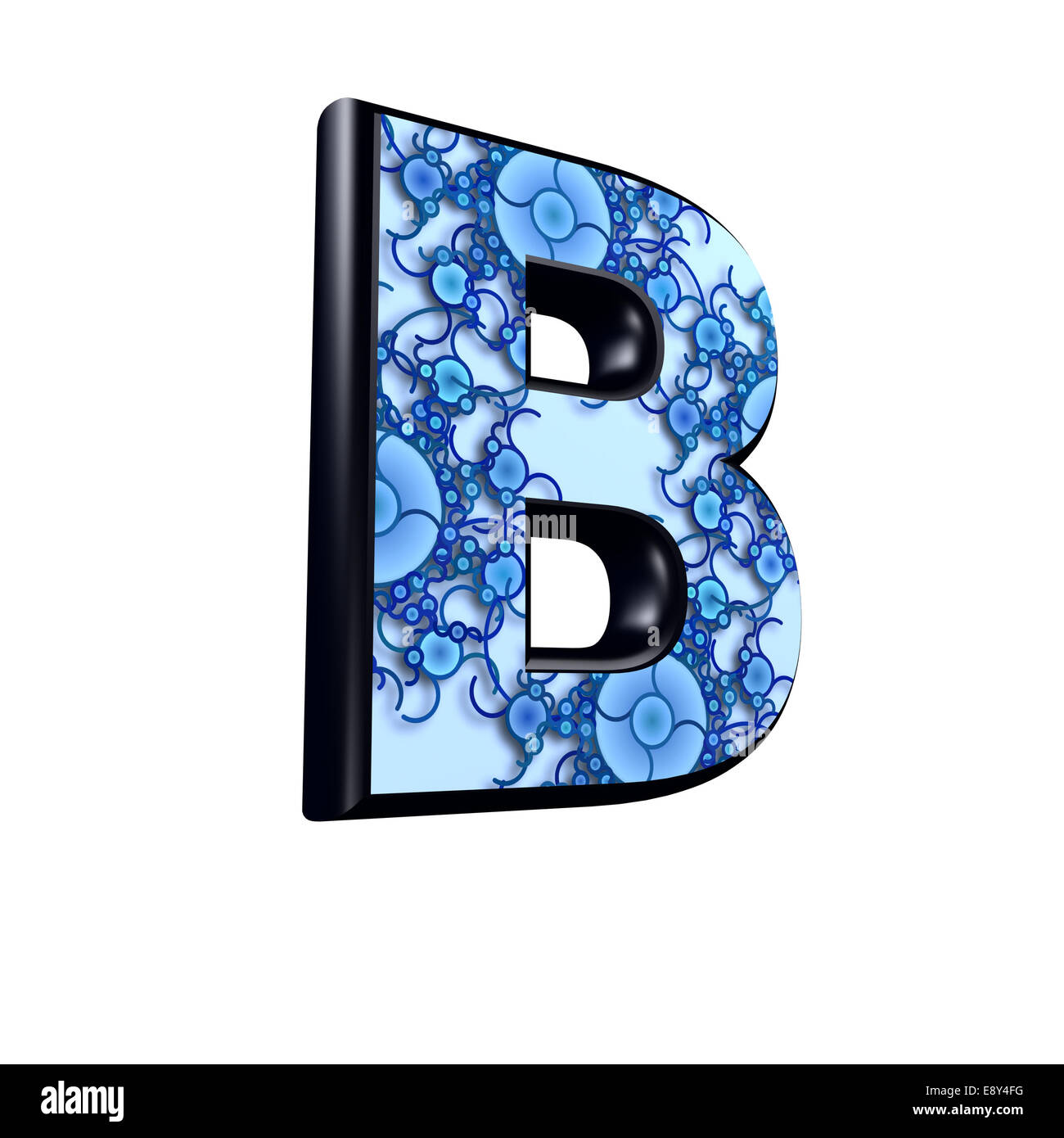 3d letter with decorative blue texture - b Stock Photo - Alamy