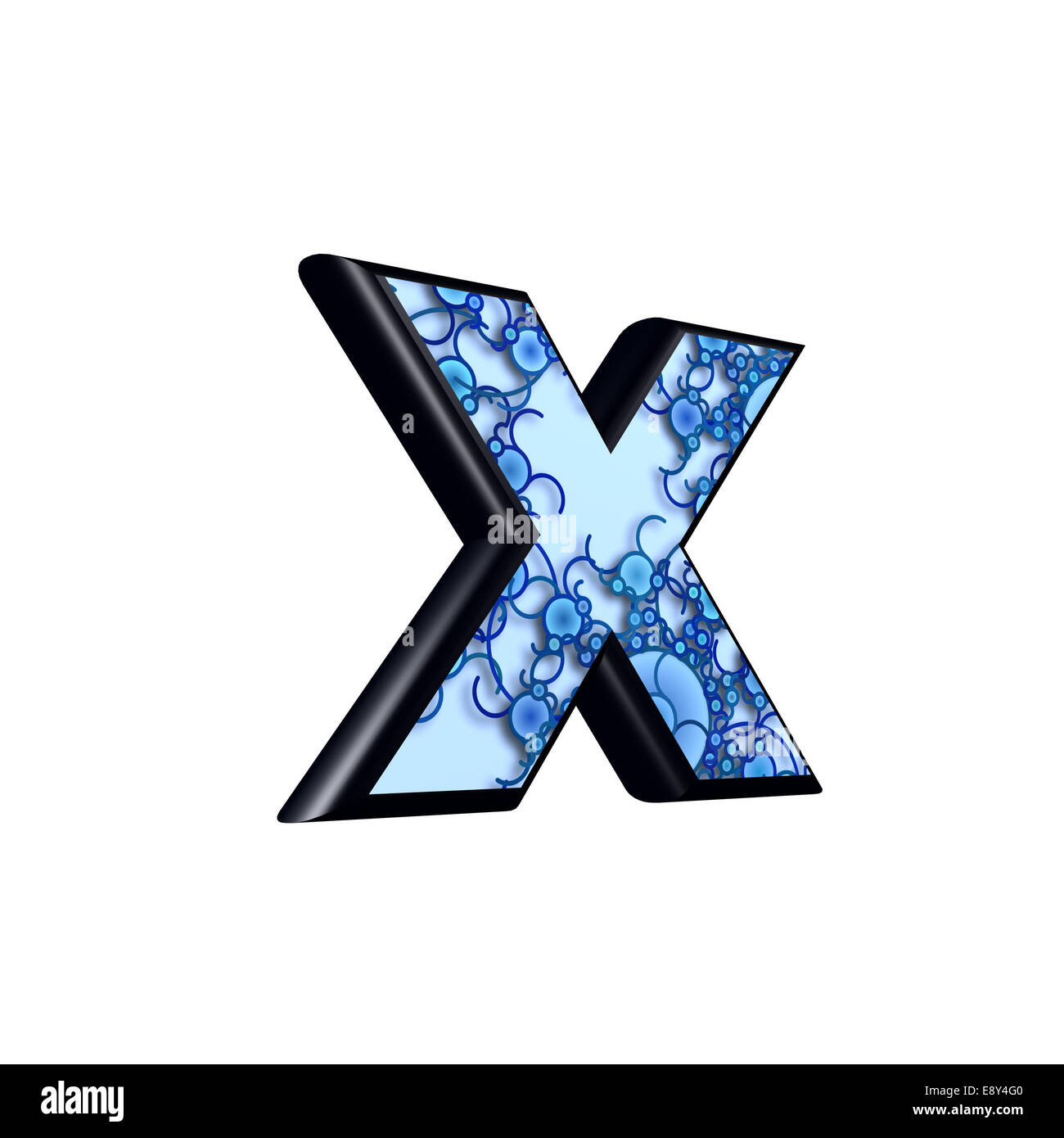 3d letter with decorative blue texture - x Stock Photo - Alamy
