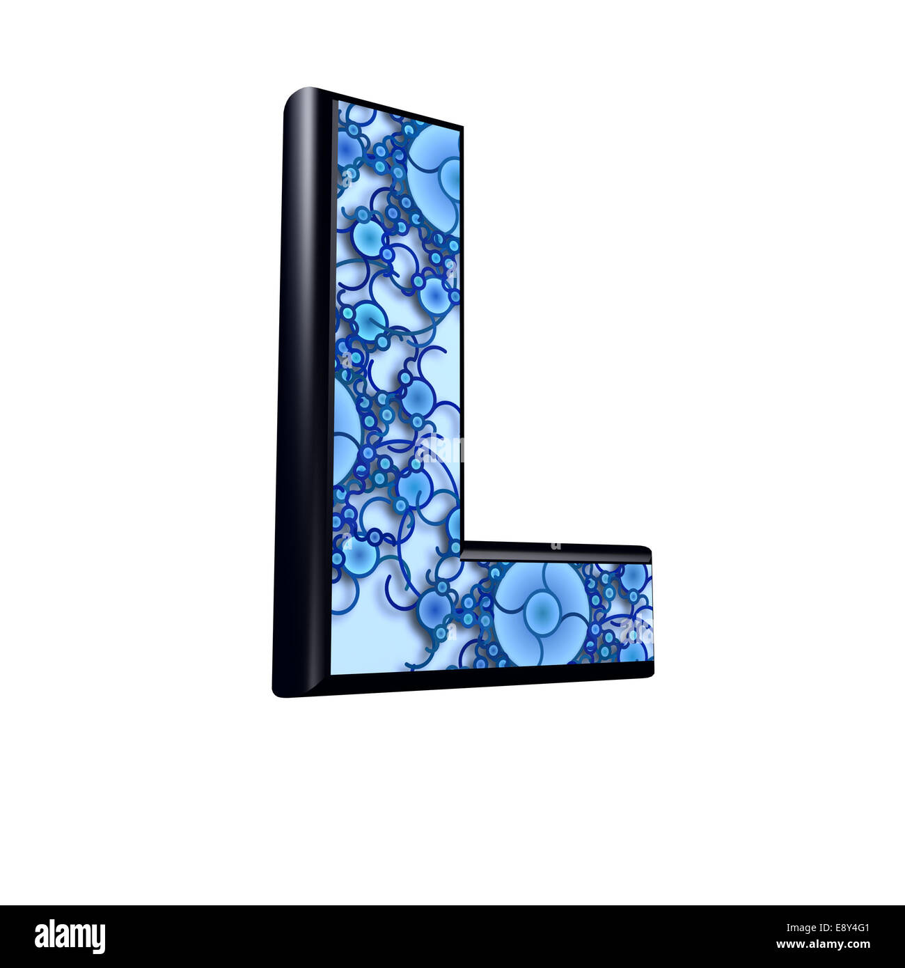 3d letter with decorative blue texture - l Stock Photo - Alamy