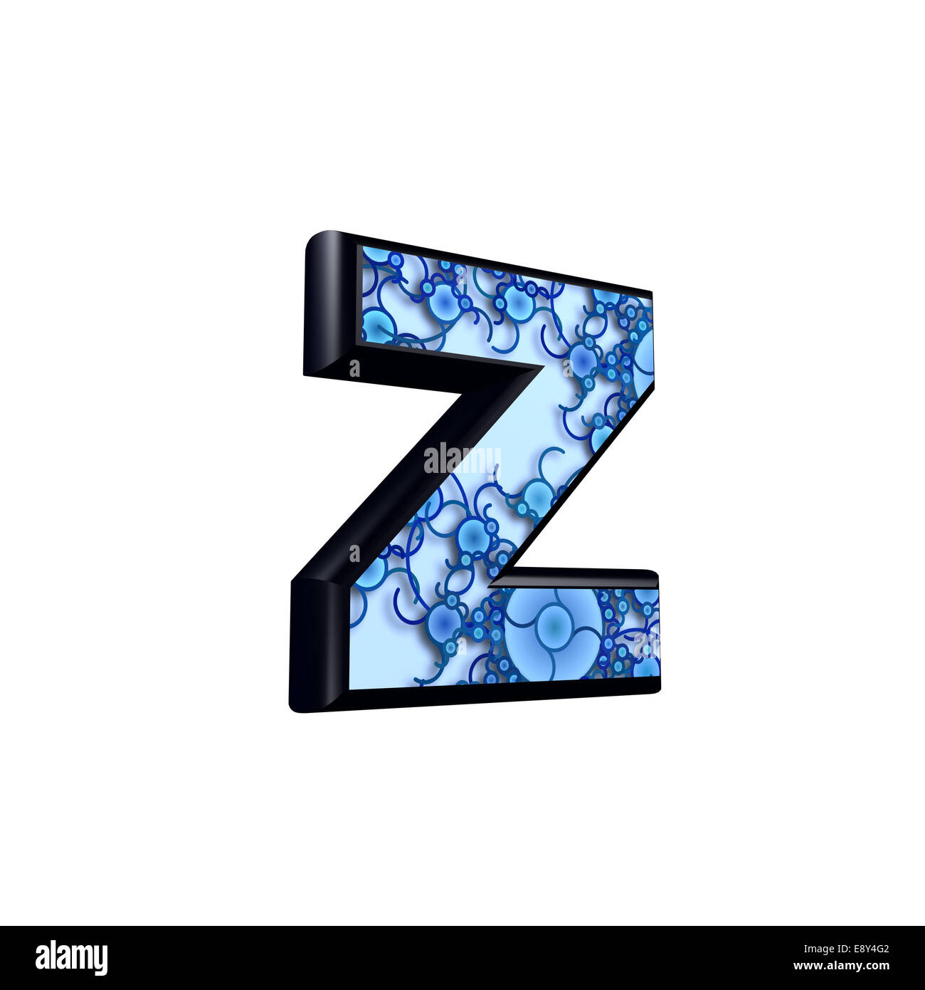 3d letter with decorative blue texture - z Stock Photo - Alamy