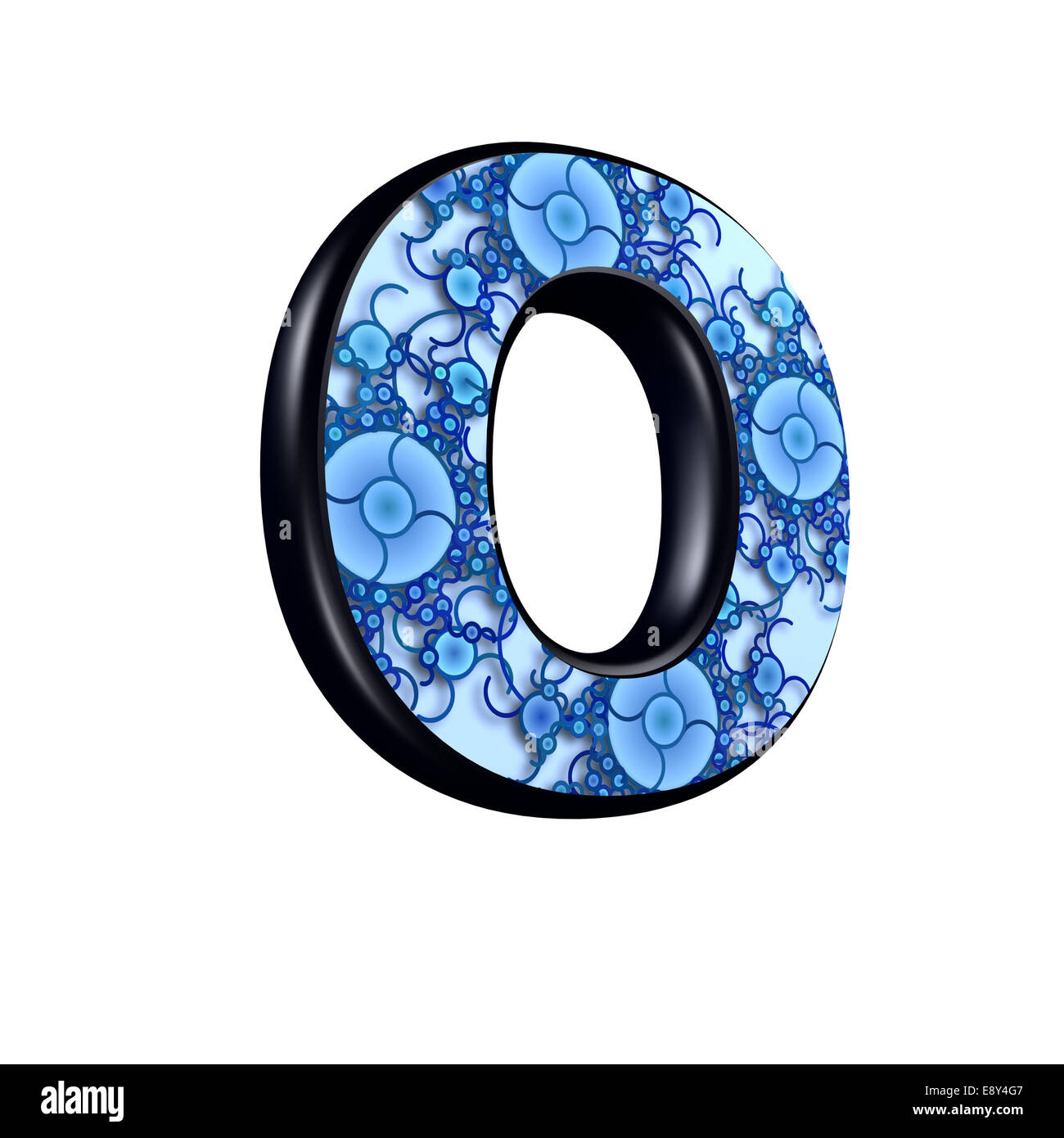 3d letter with decorative blue texture - o Stock Photo - Alamy