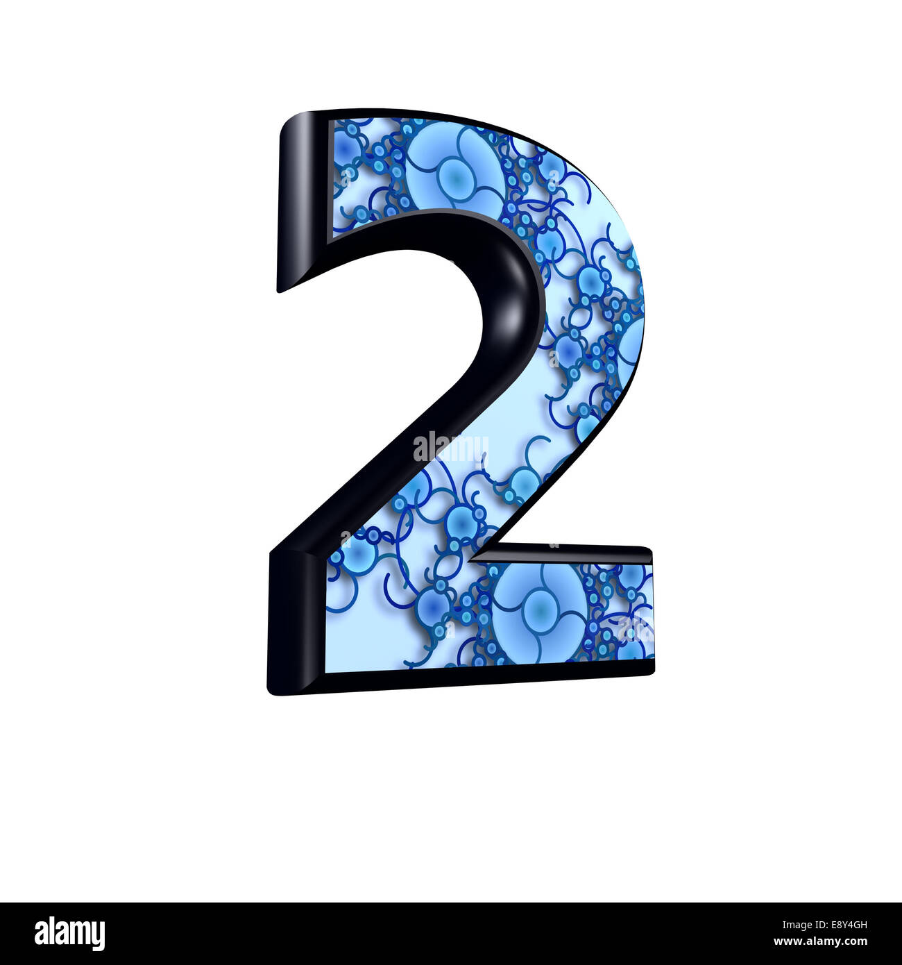 3d digit with decorative blue texture - 2 Stock Photo - Alamy