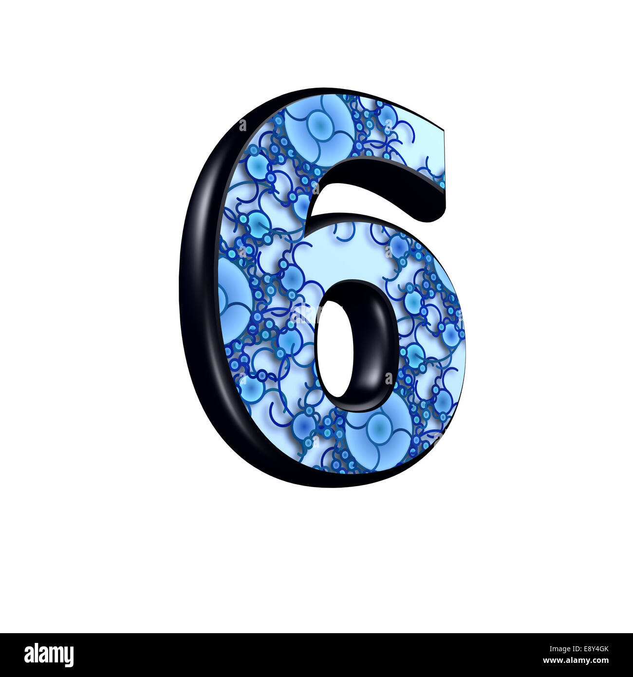 3d digit with decorative blue texture - 6 Stock Photo - Alamy