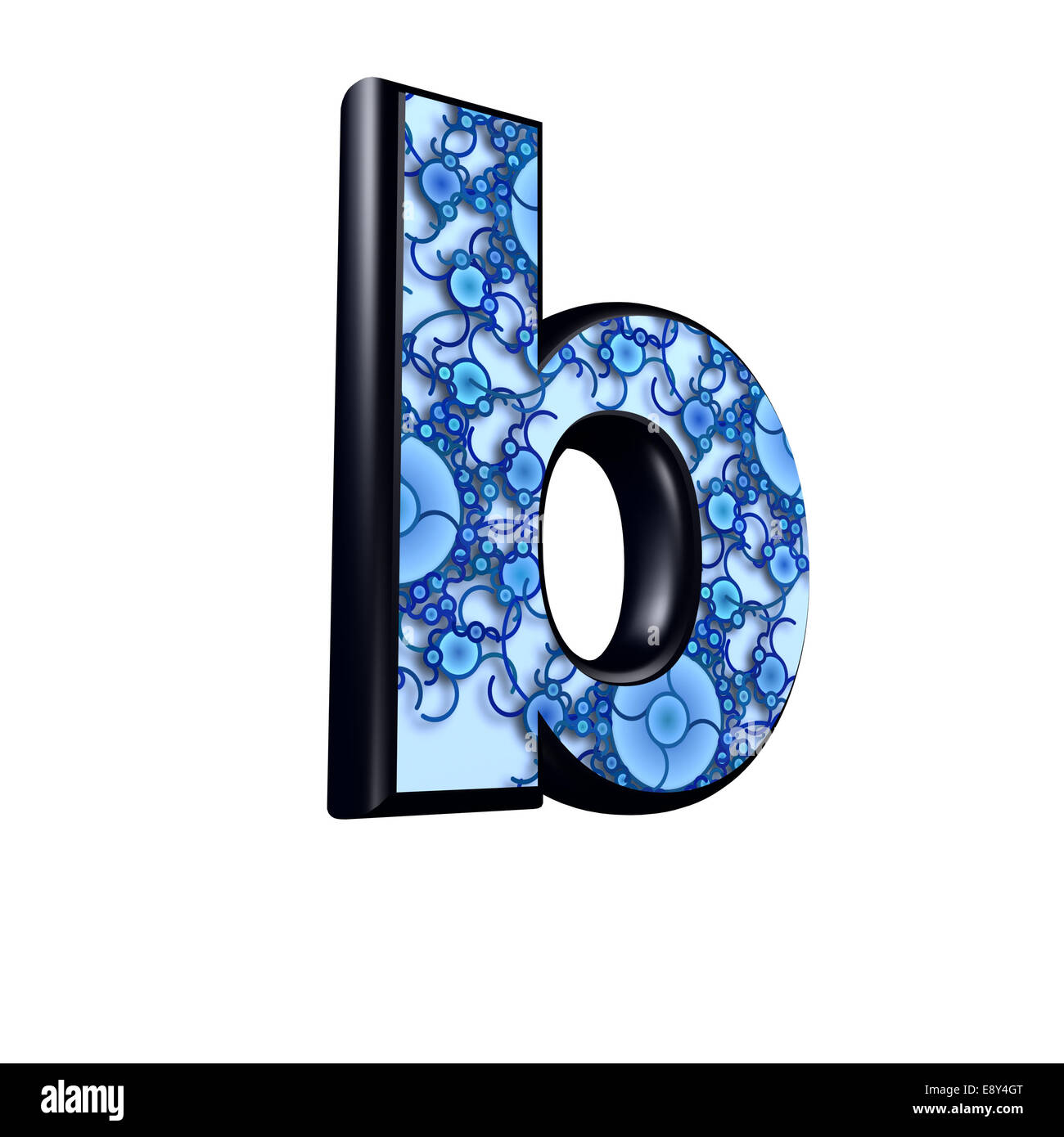 3d letter with decorative blue texture - b Stock Photo - Alamy