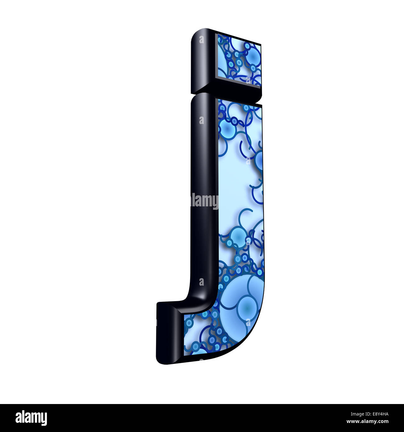 3d letter with decorative blue texture - j Stock Photo - Alamy