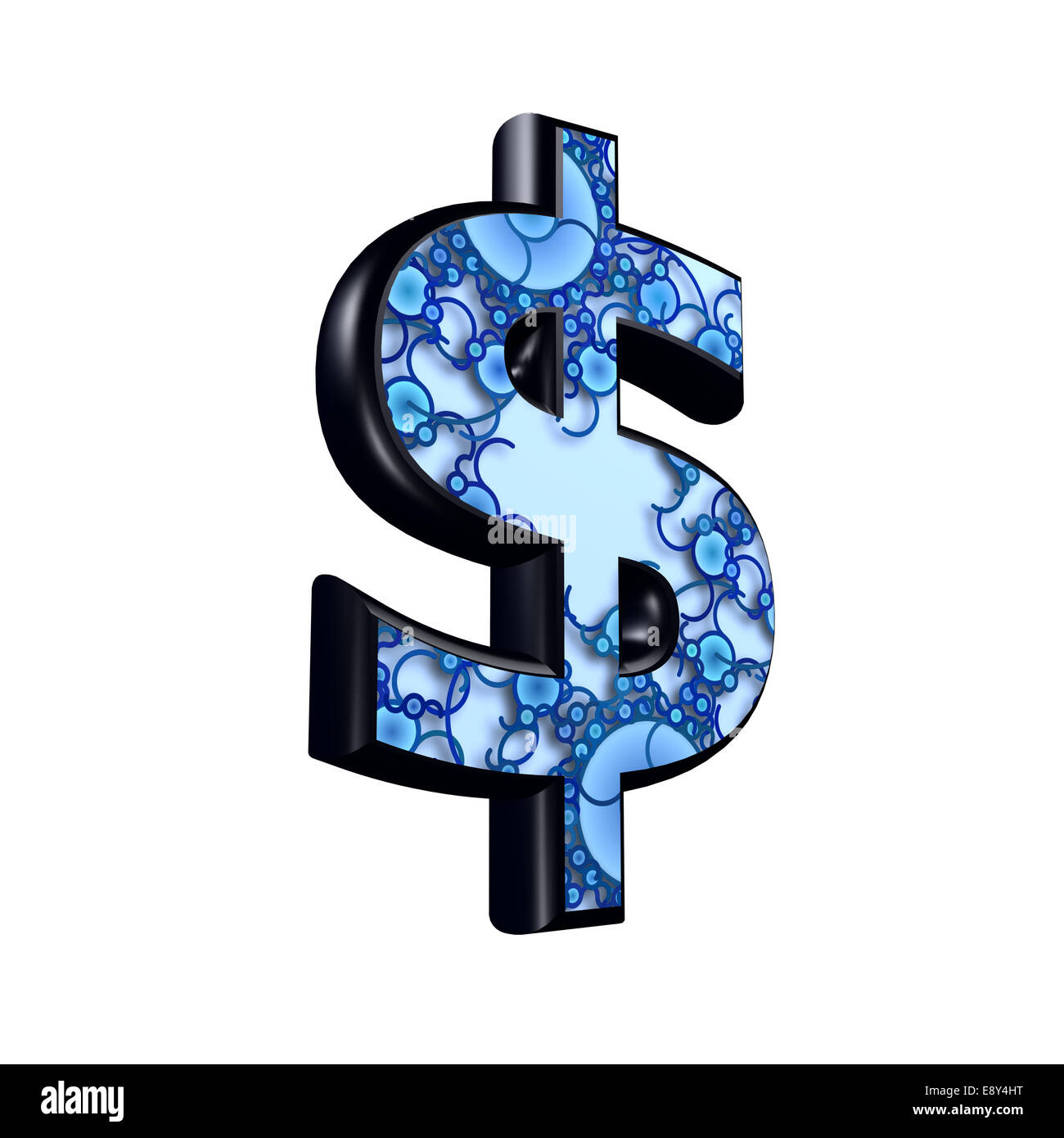 3d currency sign with decorative blue texture - Dollar Stock Photo - Alamy