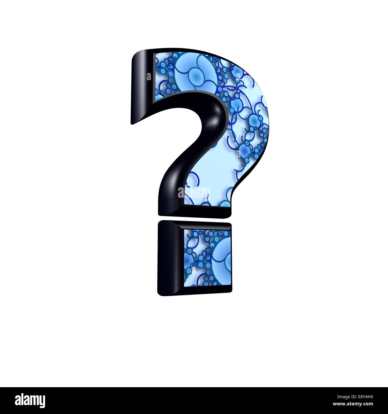 3d sign with decorative blue texture - Interrogation point Stock Photo ...