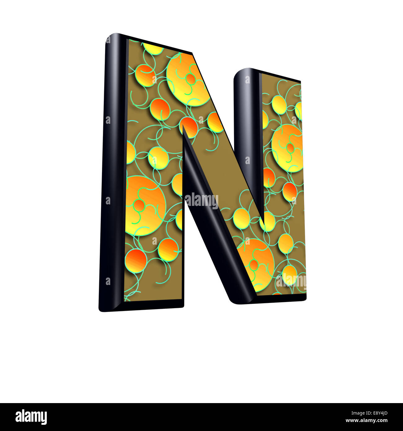 3d letter with decorative texture - N Stock Photo - Alamy