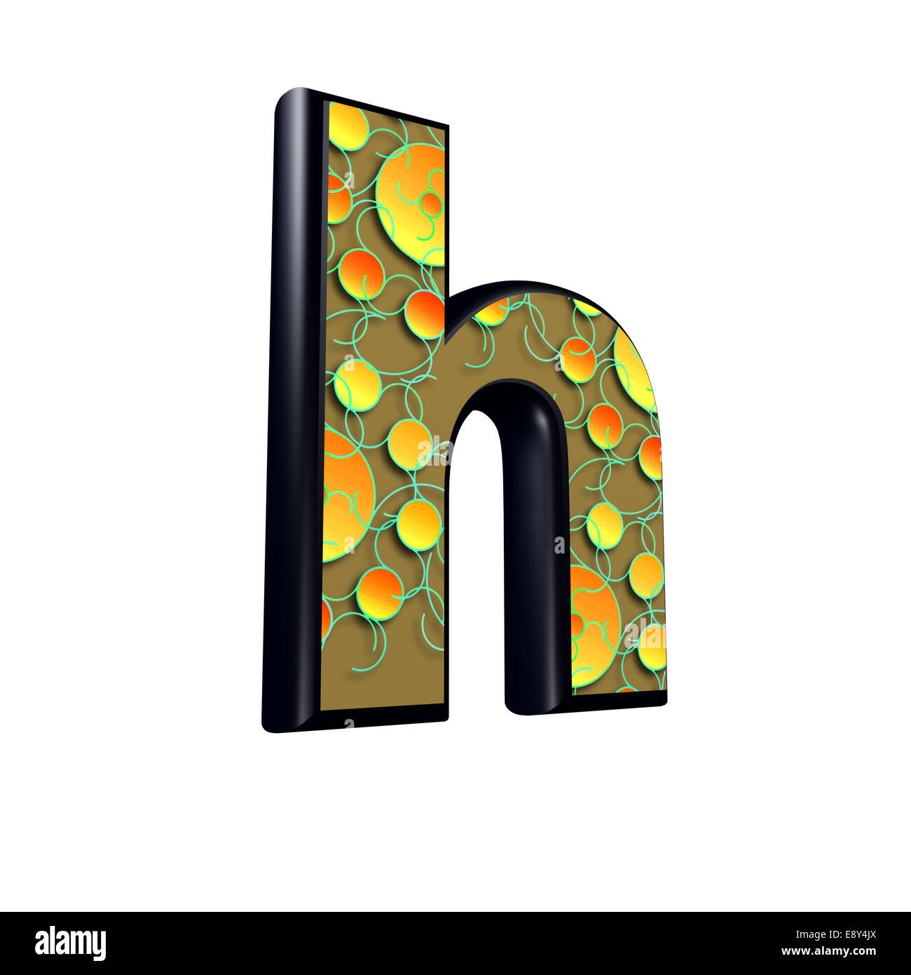 3d letter with decorative texture - H Stock Photo - Alamy