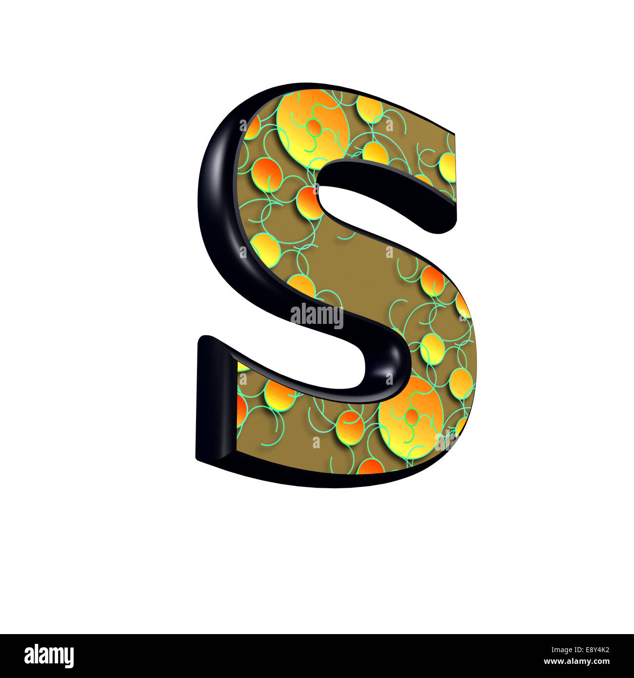 3d letter with decorative texture - S Stock Photo - Alamy