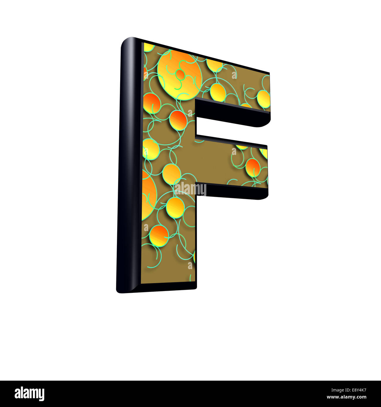 3d letter with decorative texture - F Stock Photo - Alamy
