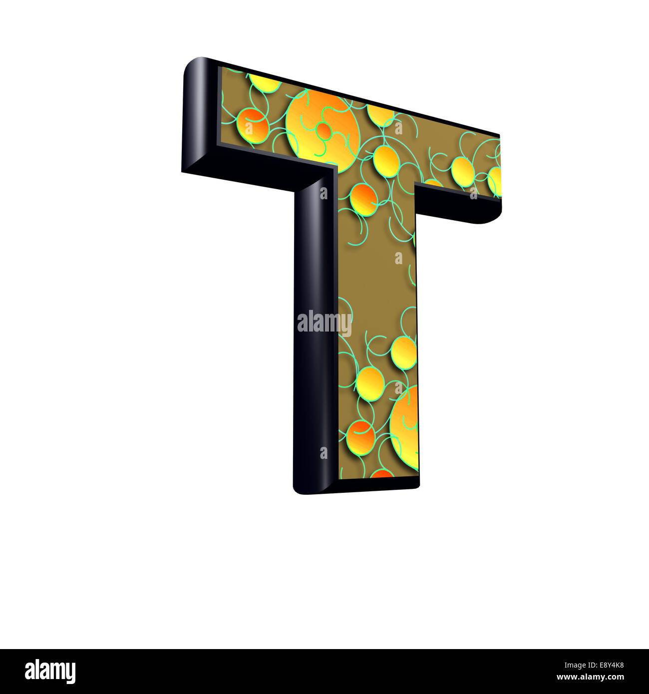 3d letter with decorative texture - T Stock Photo - Alamy